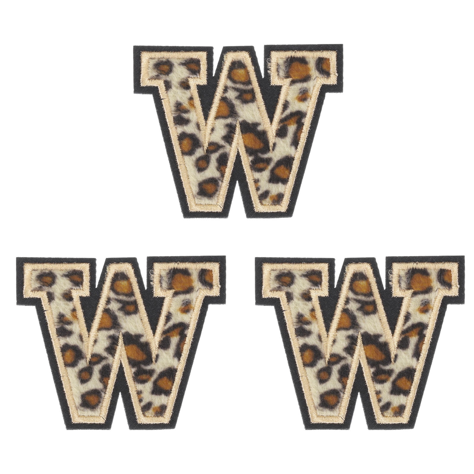 Uxcell Letters W Patches Leopard Iron-On Letters W Patch 6CM/2.36" Hot ...