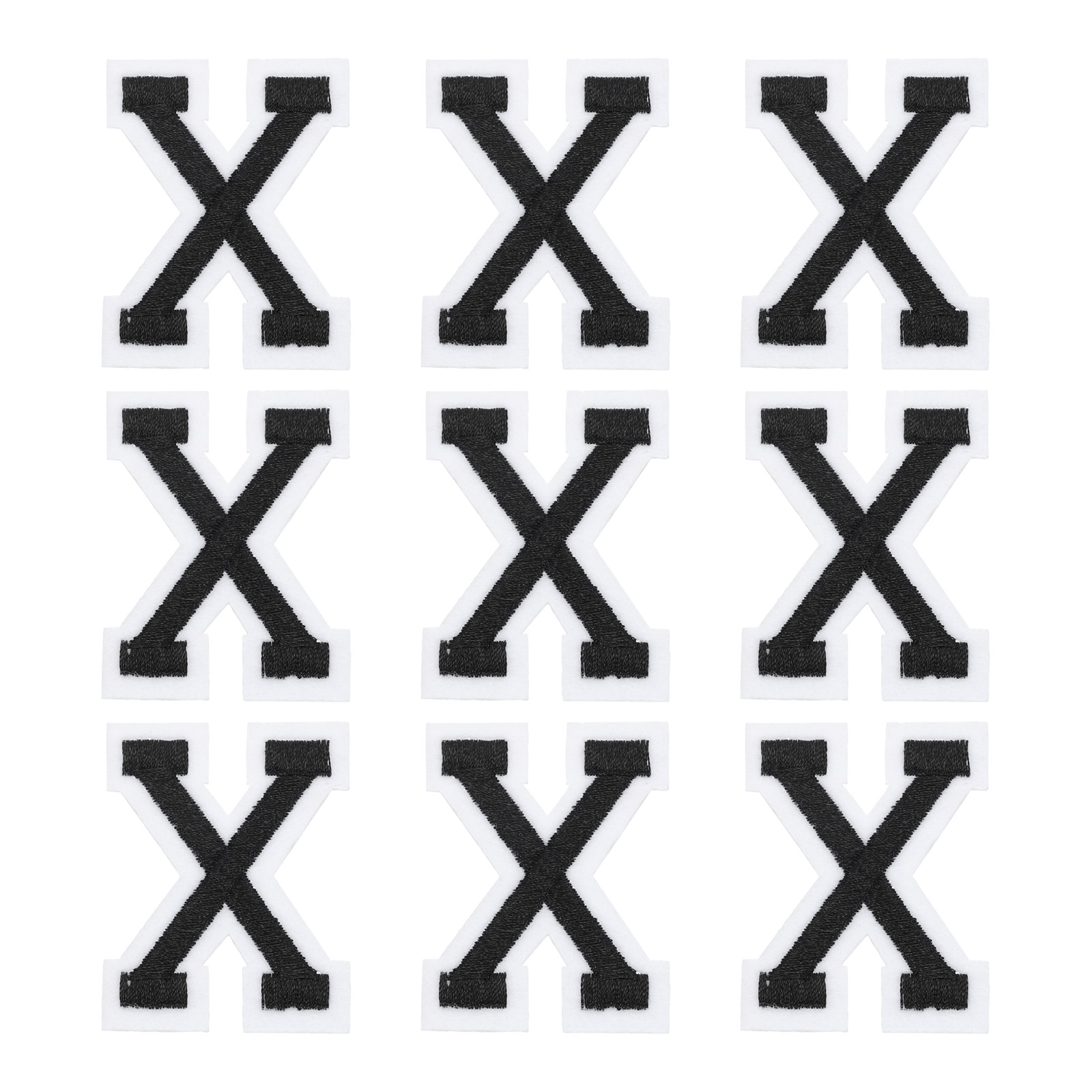 Uxcell Letters X Patches Black Iron-On Letters X Patch Sew Sew ...