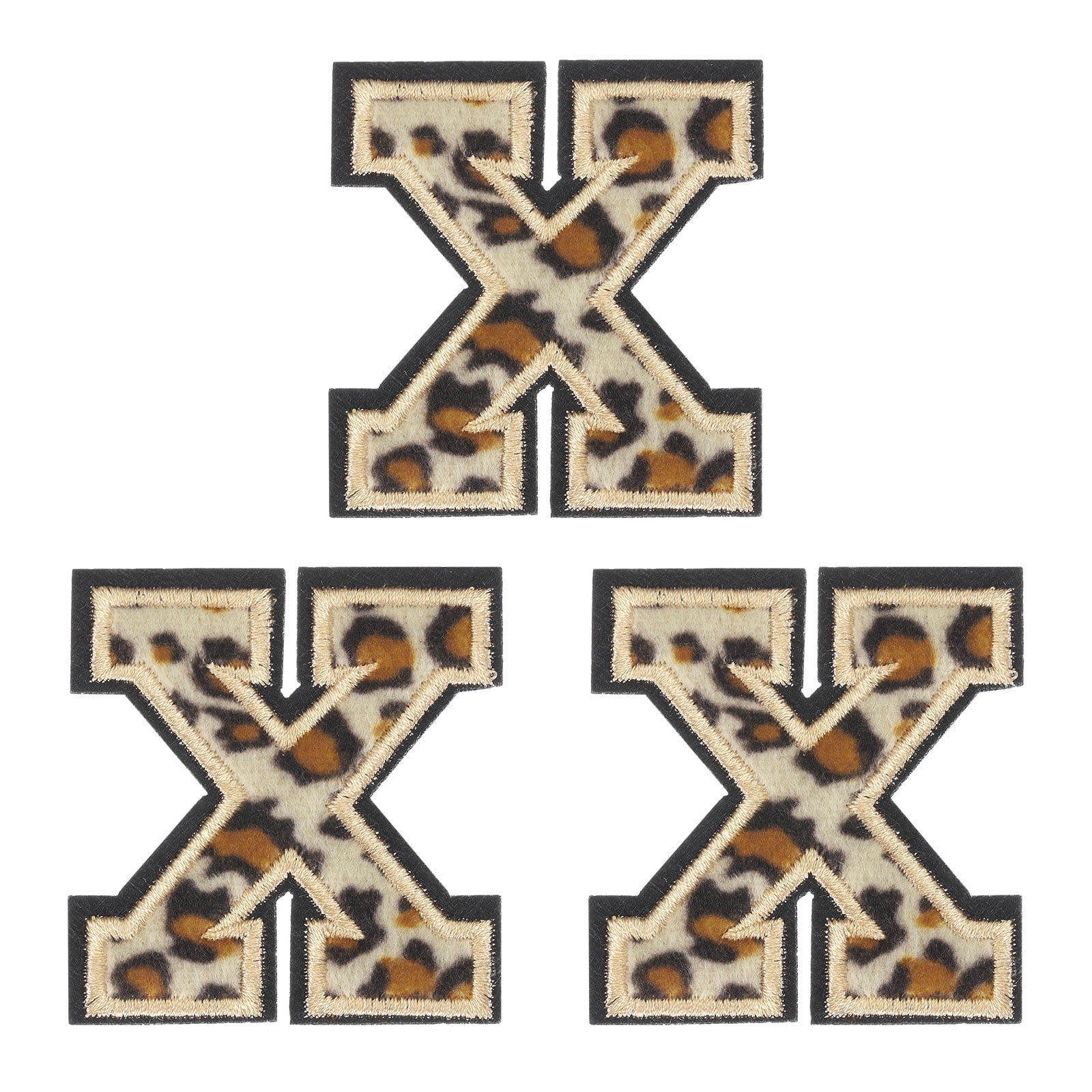 Uxcell Letters X Patches Leopard Iron-On Letters X Patch 6CM/2.36" Hot ...