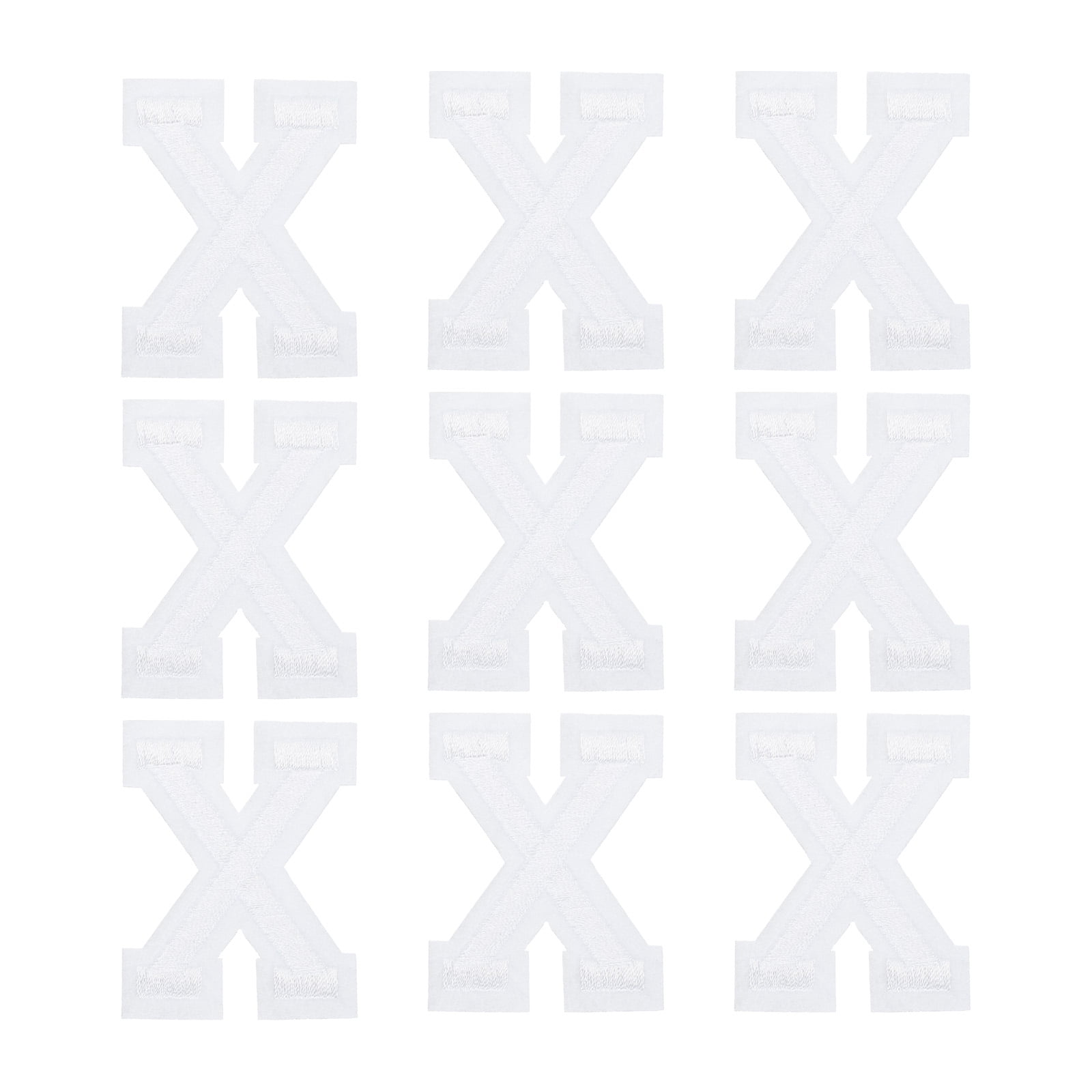 Uxcell Letters X Patches White Iron-On Letters X Patch Sew Sew ...