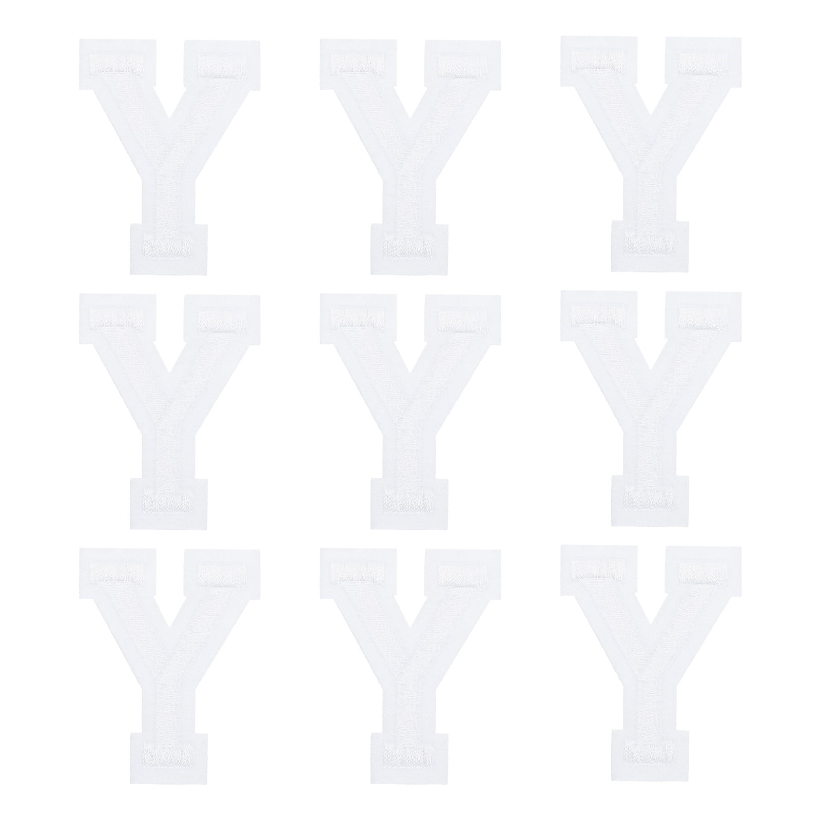 Uxcell Letters Y Patches White Iron-On Letters Y Patch Sew Sew ...