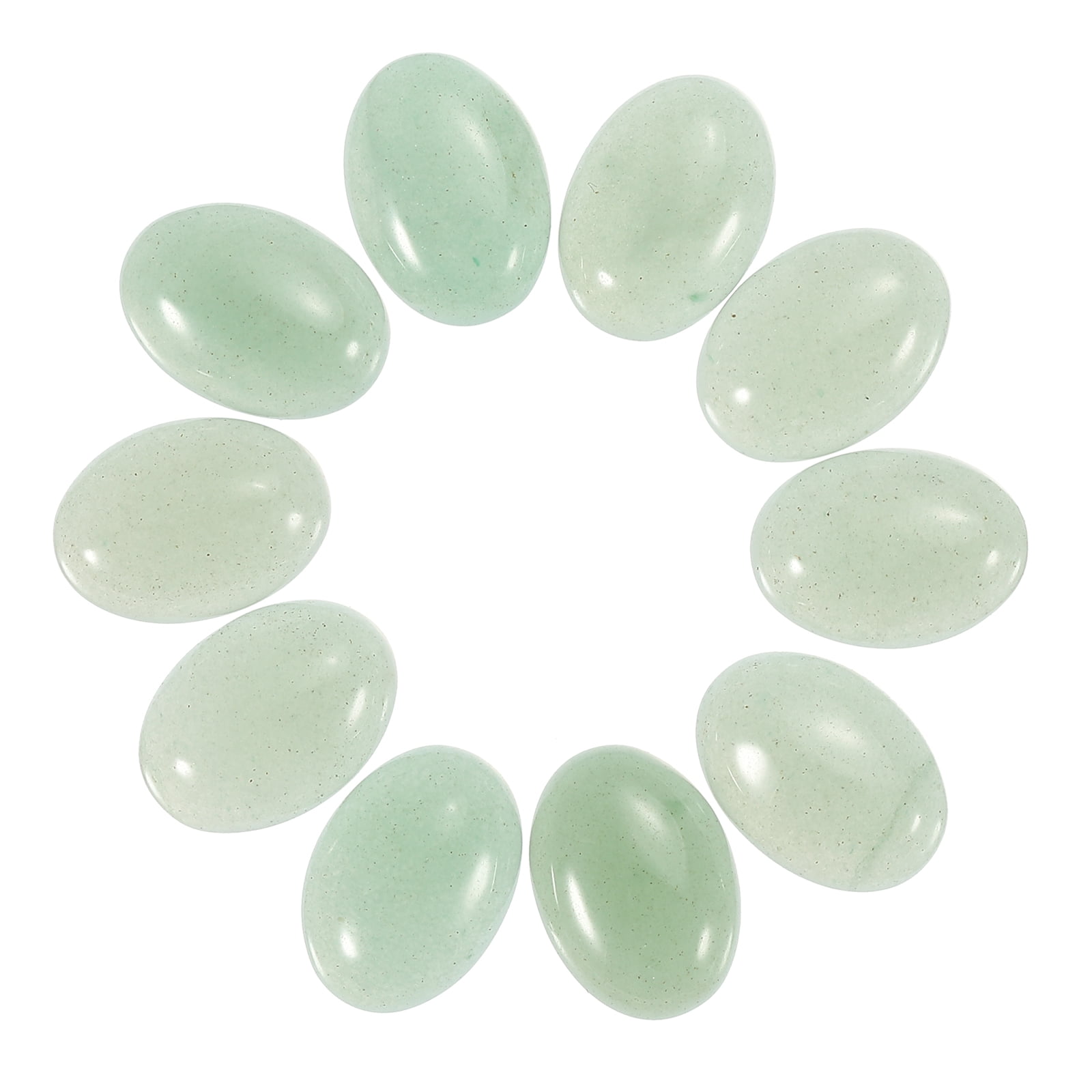 Uxcell Light Green Flat Oval Stone 18mm x 13mm Flat Back Crystal Stone ...