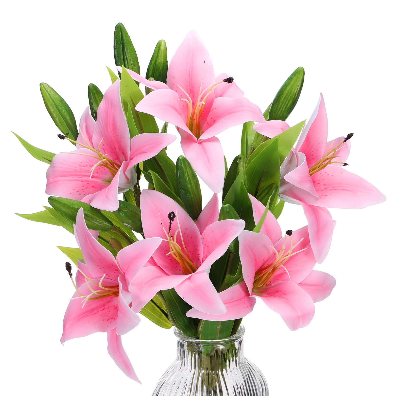 Uxcell Lily Fake Flowers, 6PCS Lily Artificial Flowers White Flowers ...