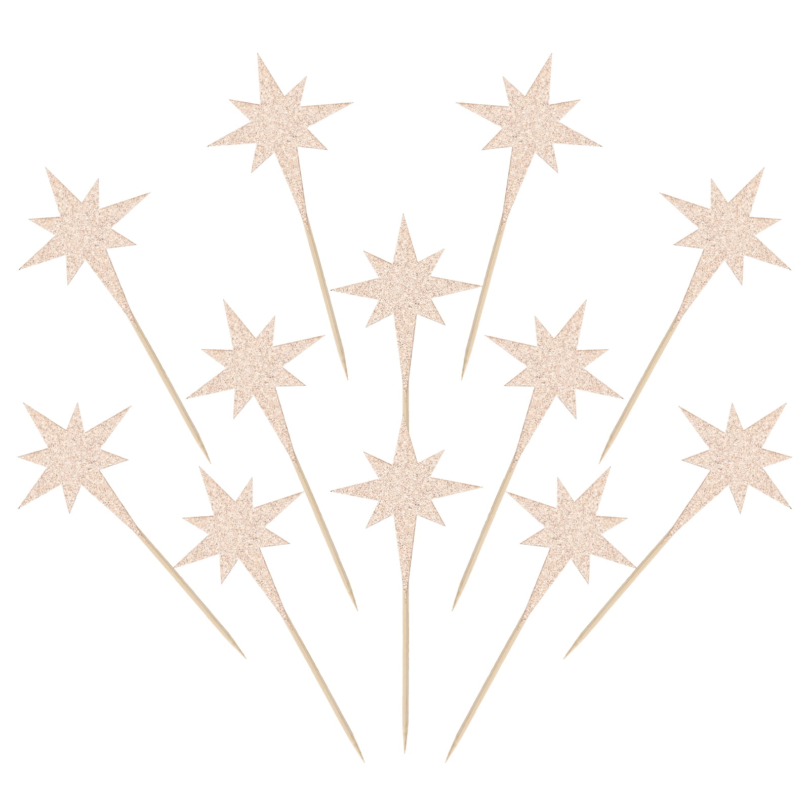 Uxcell Little Star Cupcake Toppers, Sparkle Star Cupcake Picks Birthday ...