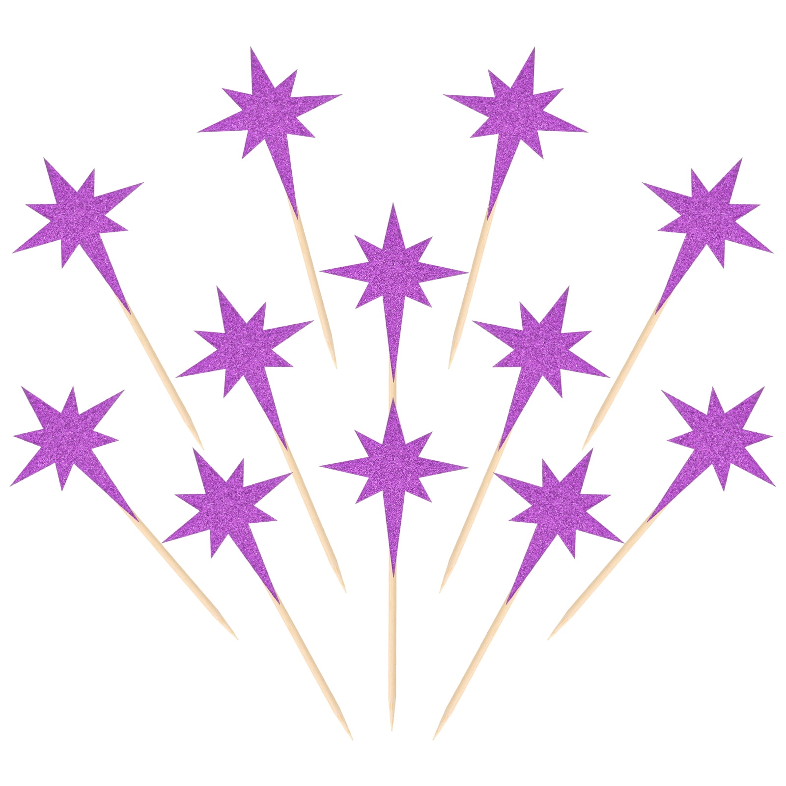 Uxcell Little Star Cupcake Toppers, Sparkle Star Cupcake Picks Birthday ...