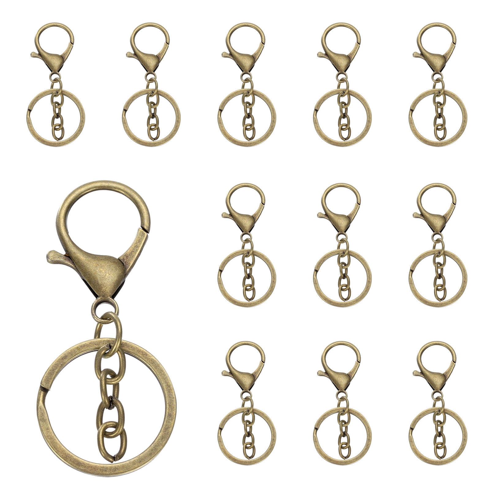 Uxcell Lobster Claw Clasp Hook Keychain with Flat Split Keychain Ring ...