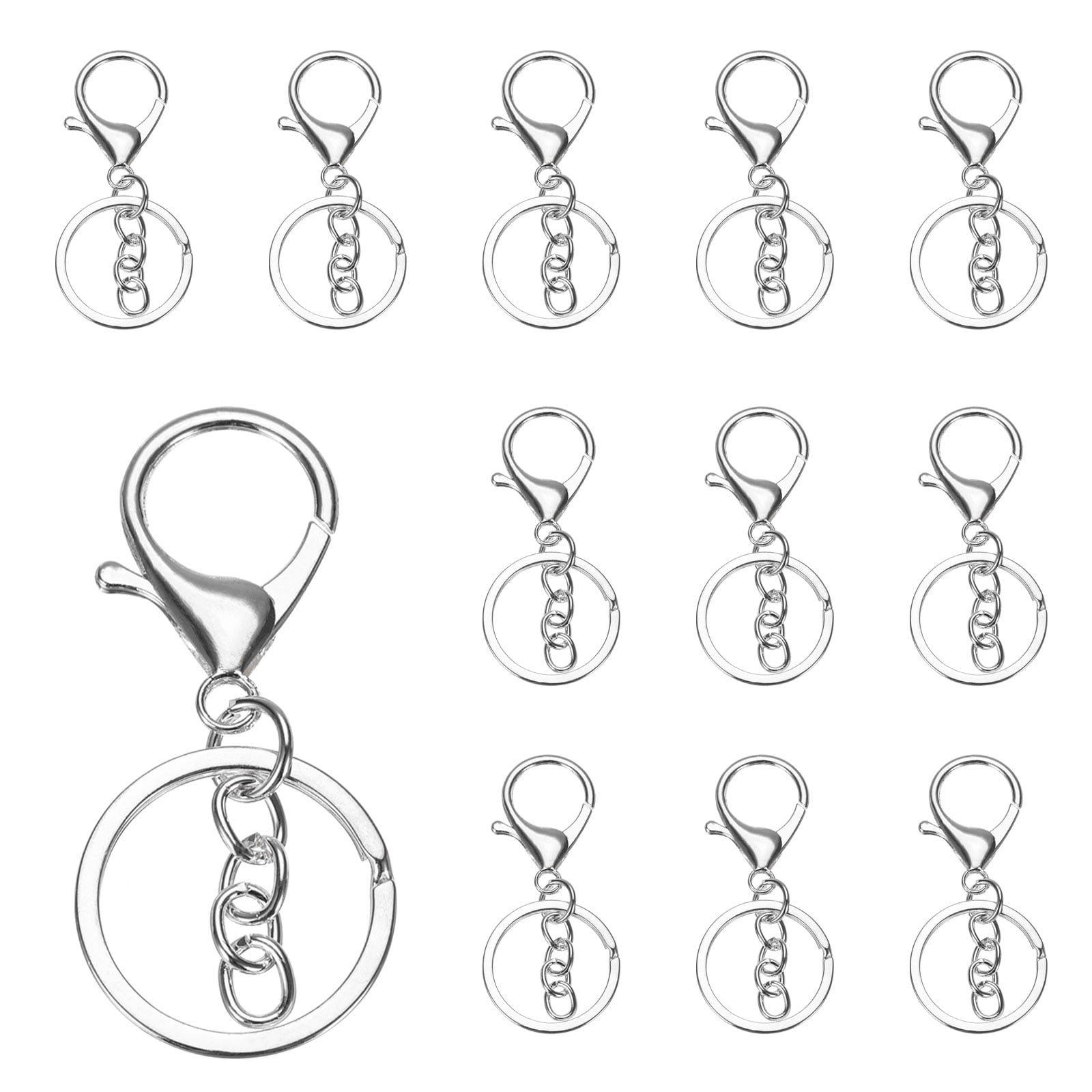 Uxcell Lobster Claw Clasp Hook Keychain with Flat Split Keychain Ring ...