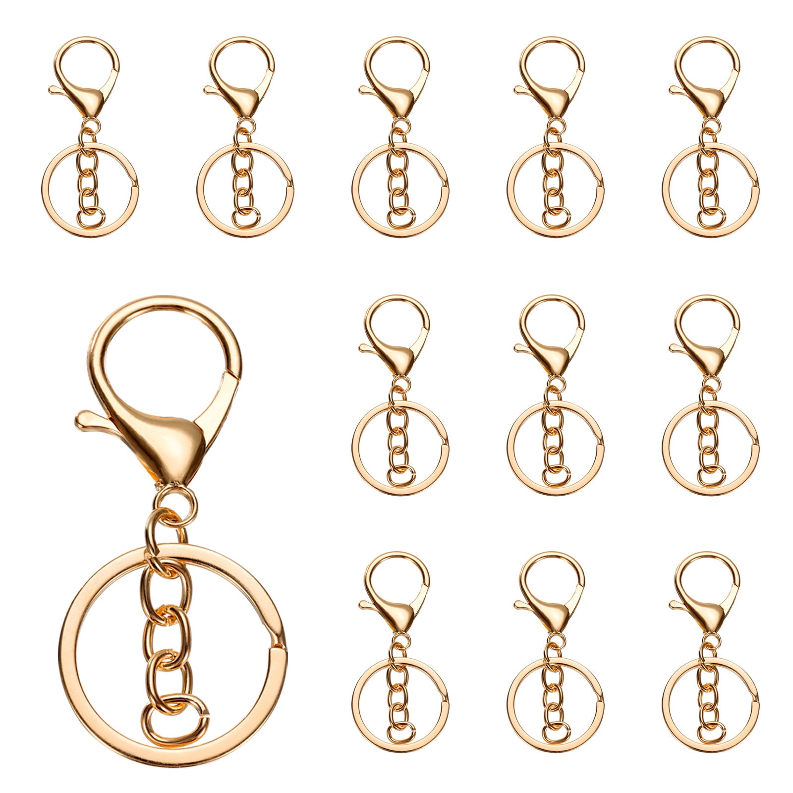Uxcell Lobster Claw Clasp Hook Keychain with Flat Split Keychain Ring ...