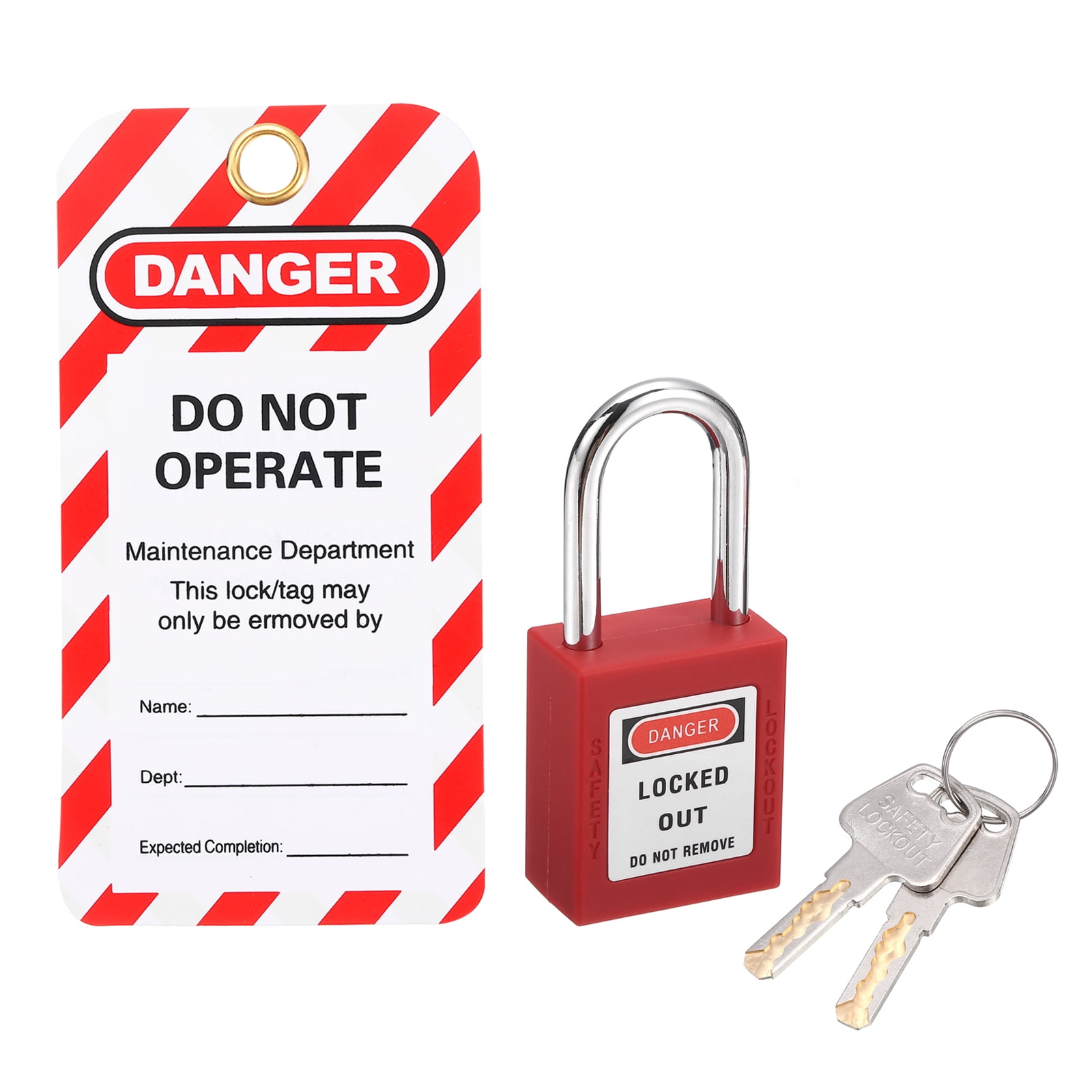 Uxcell Lockout Tagout Locks with Key, 2 Pack Loto Locks Safety Padlock Keyed Different with ...