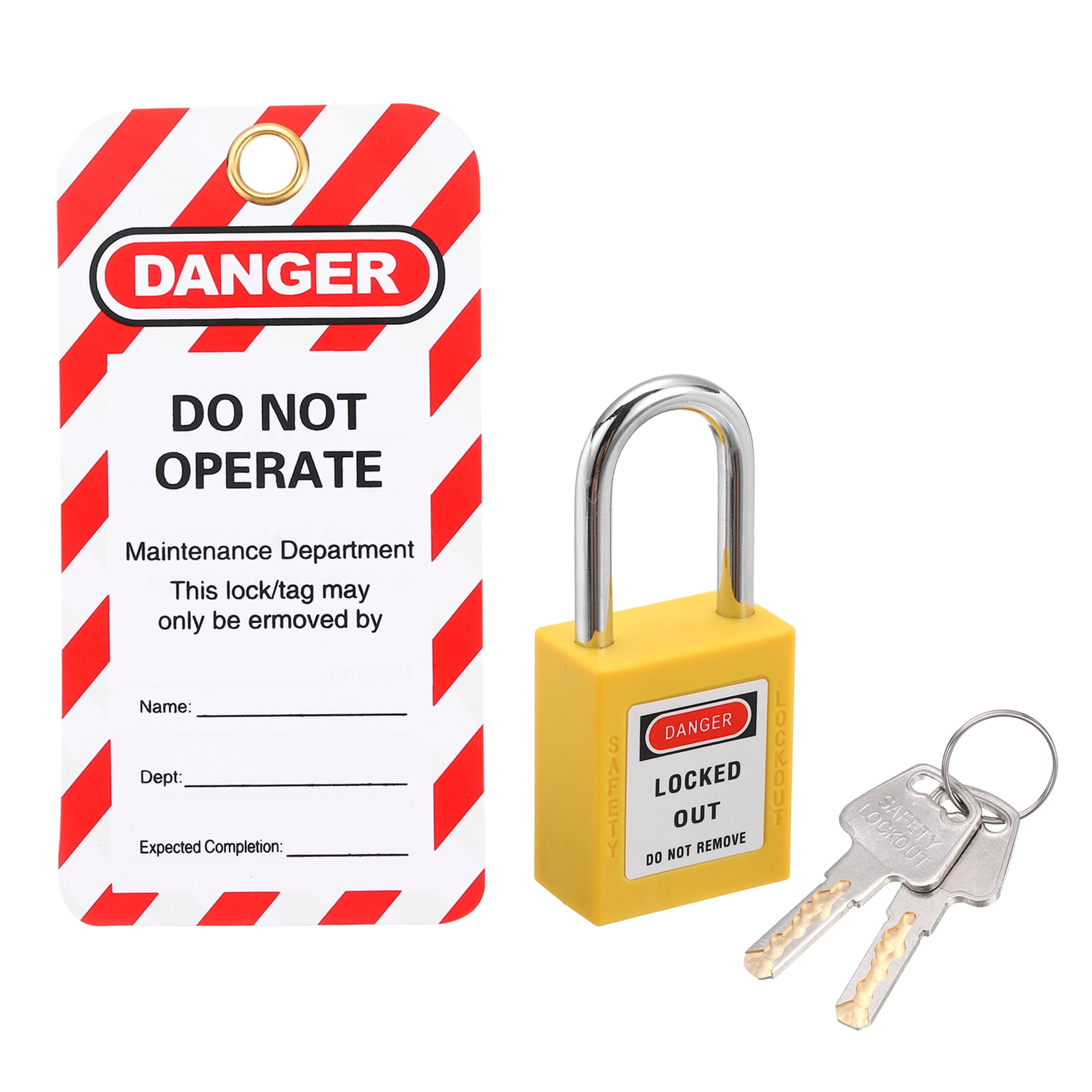 Uxcell Lockout Tagout Locks with Key, 2 Pack Loto Locks Safety Padlock Keyed Different with ...