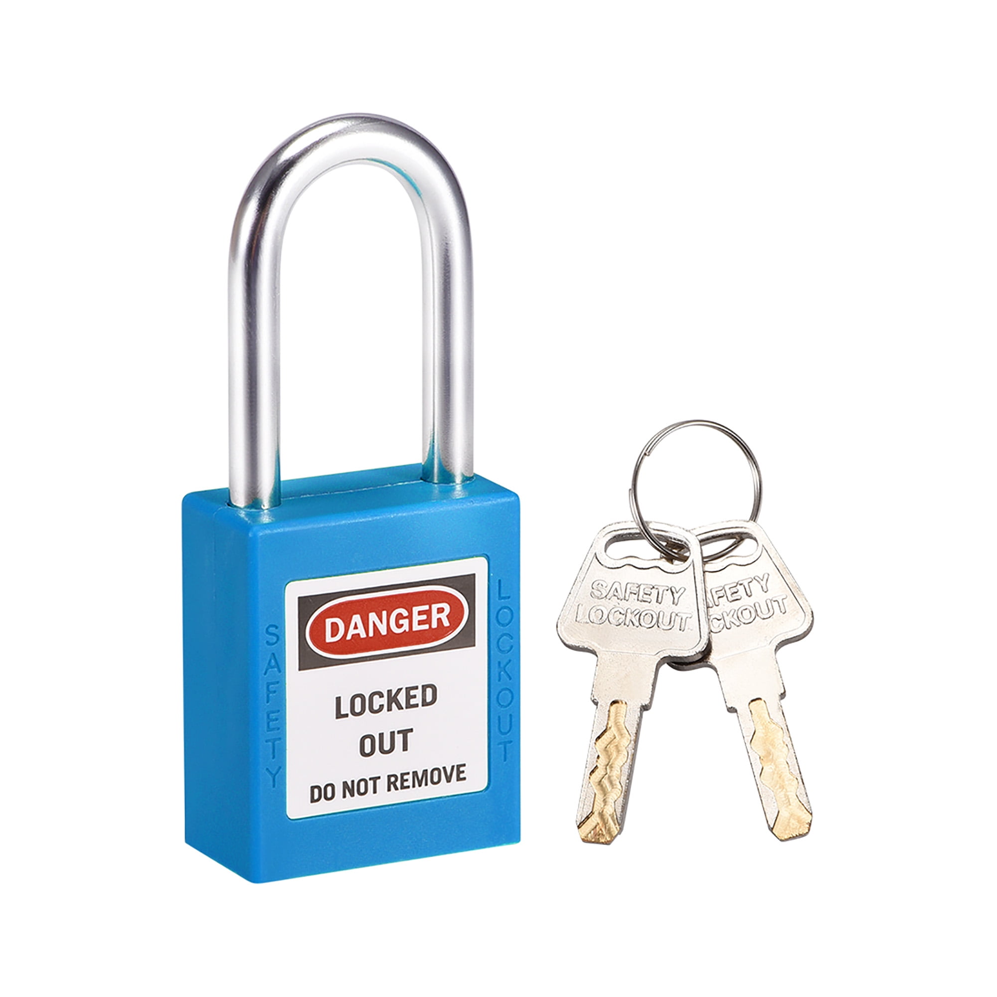 Uxcell Lockout Tagout Padlock Shackle Keyed Padlocks Steel Nylon Blue ...