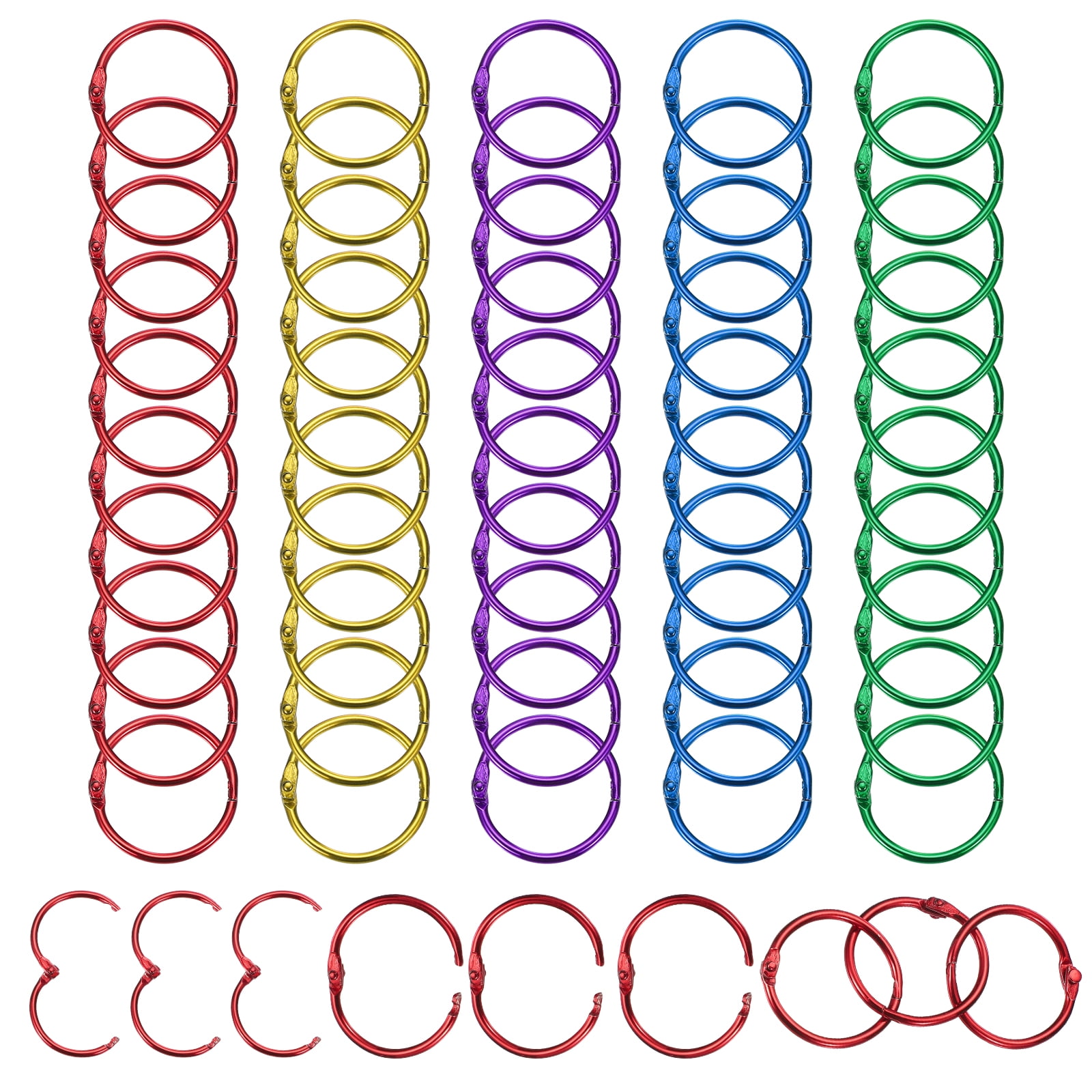 Uxcell Loose Leaf Binder Rings, 50Pcs Binder Ring Book Rings Metal Key ...
