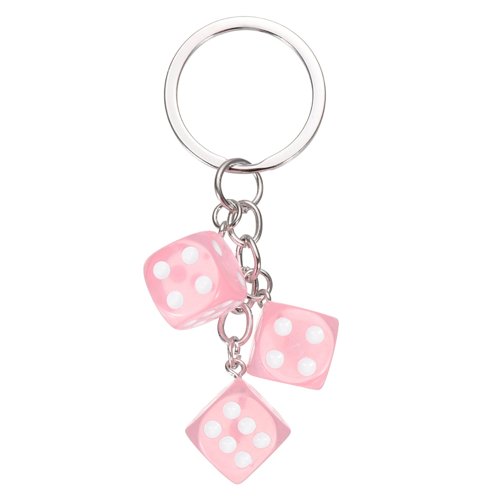 Uxcell Lucky Dice Keychain Charm, Resin 3D Cube Square Mini Dice ...