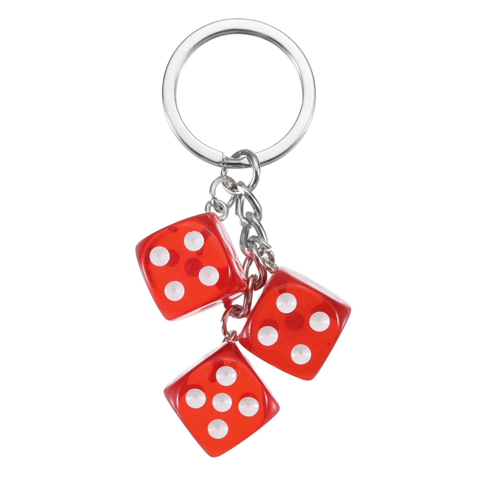 Uxcell Lucky Dice Keychain Charm, Resin 3D Cube Square Mini Dice ...
