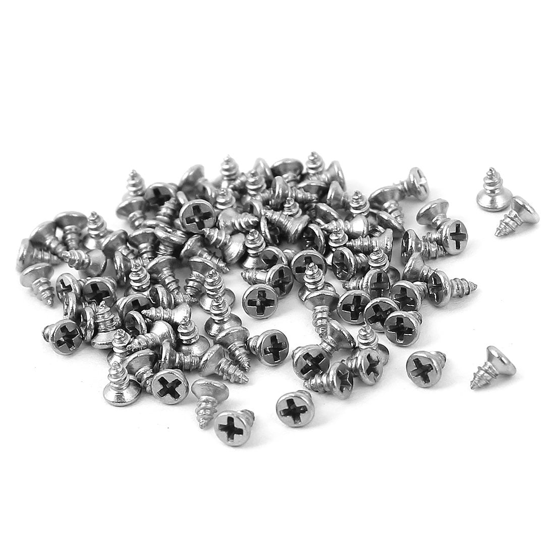 Uxcell M1.4 x 3mm Flat Head Self Tapping Screw Fasteners (100-pack ...