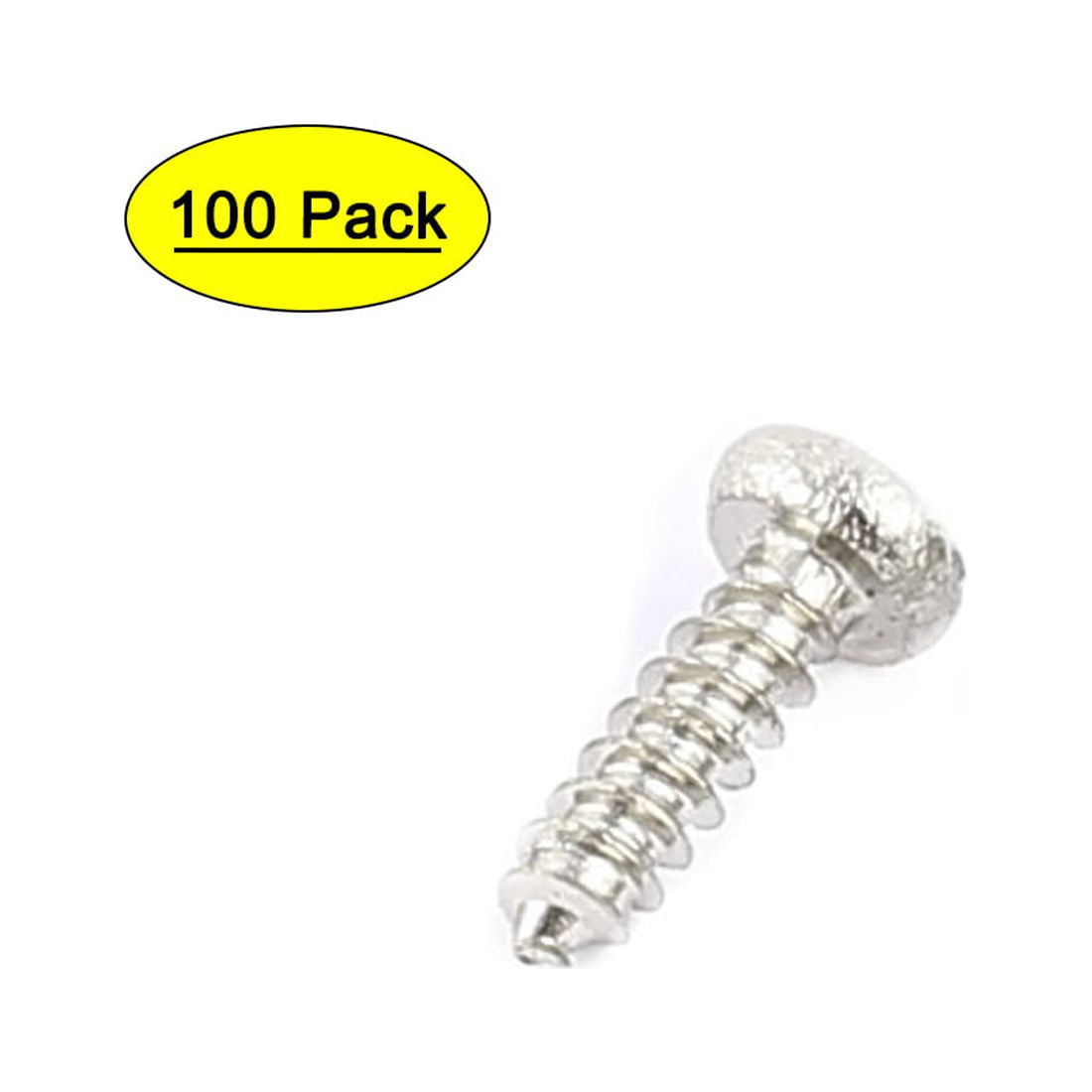 Uxcell M1.4 x 5mm Stainless Steel Round Head Self Tapping Screws Bolts (100-pack) - Walmart.com