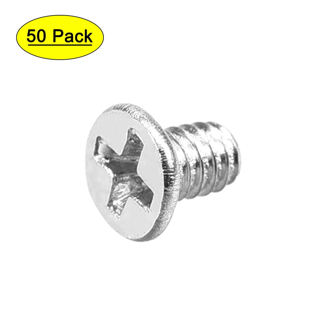 Uxcell M1.4x2.5mm Phillips Screw Fastener Silver Tone 2.5mm Dia Screw ...
