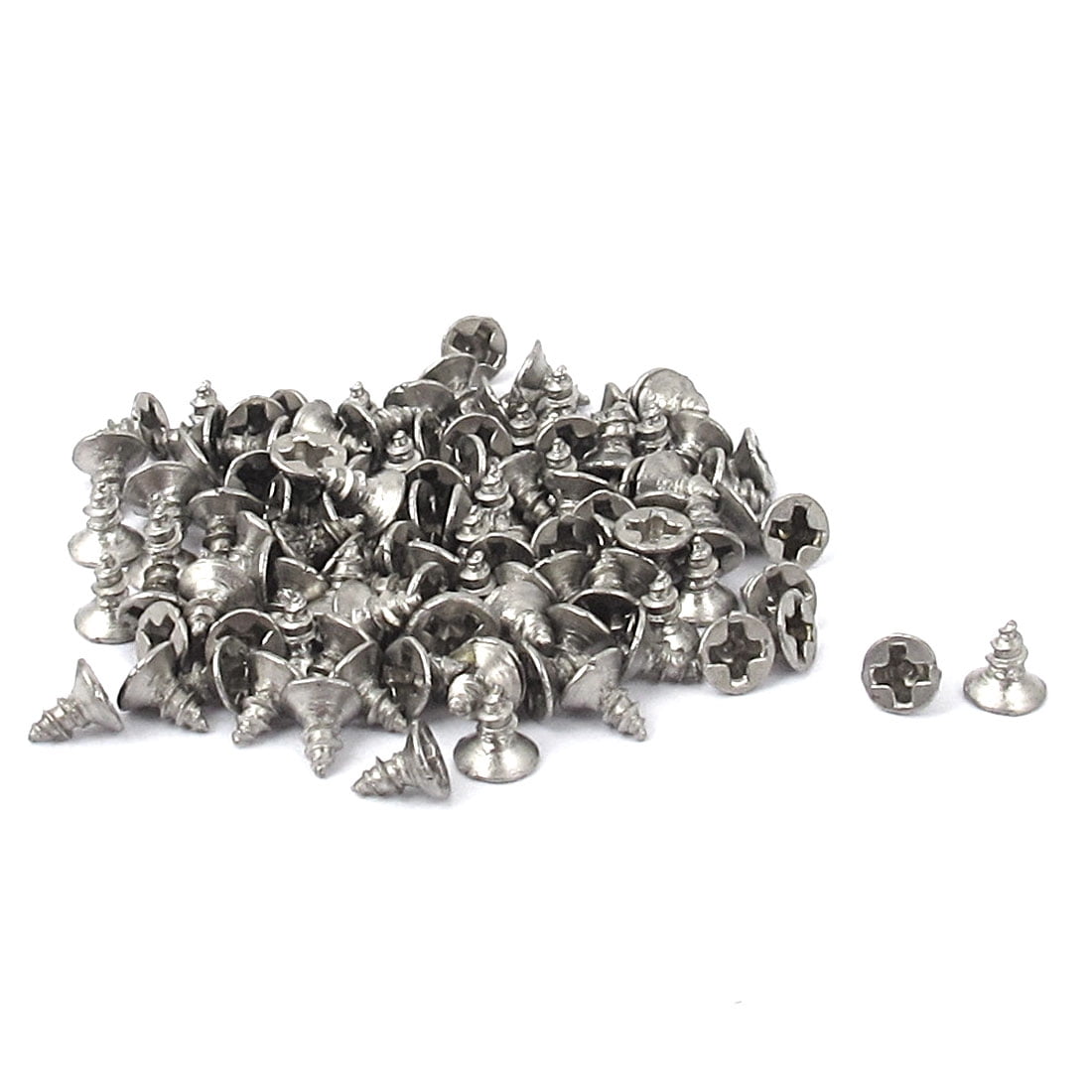 Uxcell M1.6 x 4mm Flat Head Self Tapping Screw Fasteners (100-pack ...