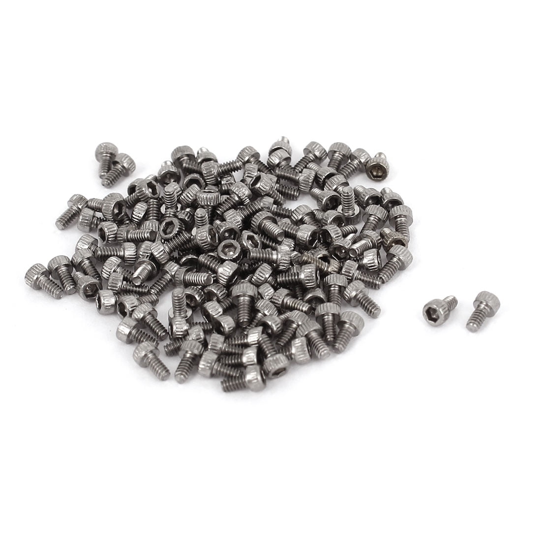 Uxcell M1.6x3mm Stainless Steel Hex Socket Cap Screws Bolts 3mm Head Dia. (100- Pack) - Walmart.com