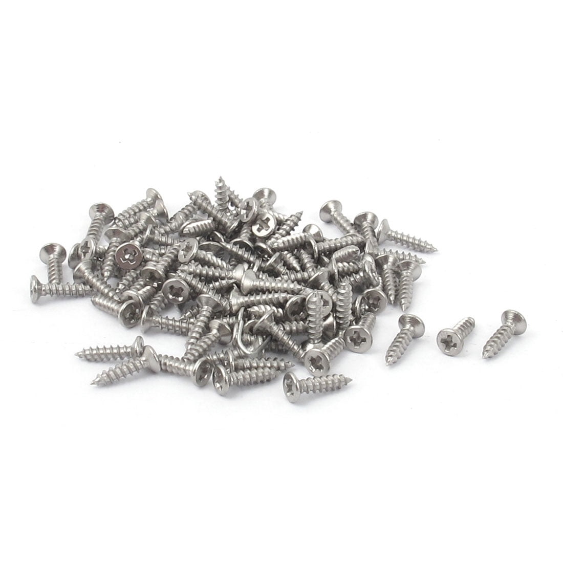 Uxcell M1.8 x 8mm Flat Head Self Tapping Screw Fasteners (100-Pack ...