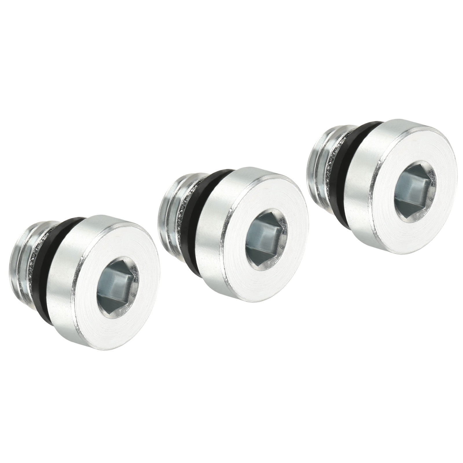 Uxcell M10*1.5 Internal Hex Head Pipe Fitting Plug, 3 Pack Male Thread 45# Steel Socket Plug ...
