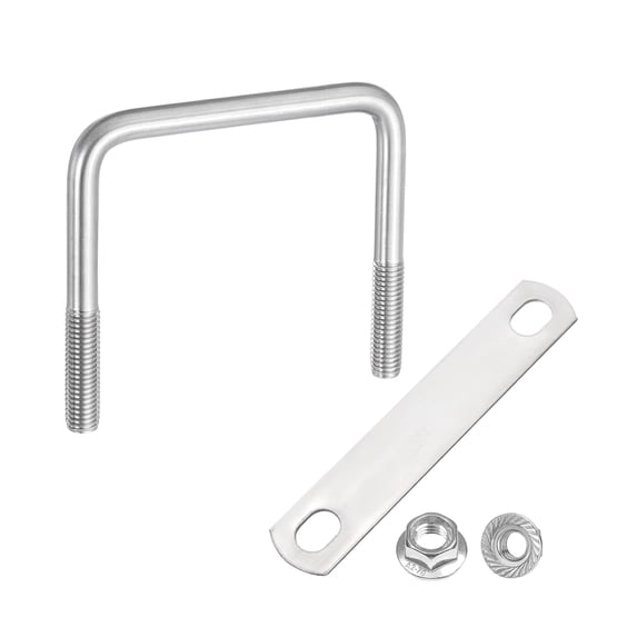 Uxcell M10 3-9/16 Inch Inner Wide Square U Bolts, 4 Inch Length 304 ...