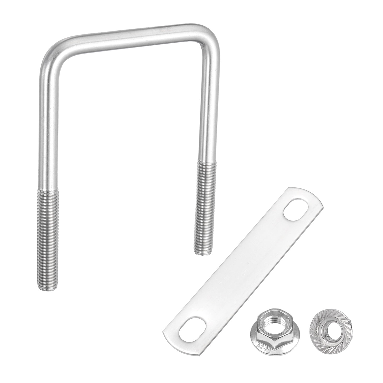 Uxcell M10 3 Inch Inner Wide Square U Bolts, 4-3/4 Inch Length 304 ...