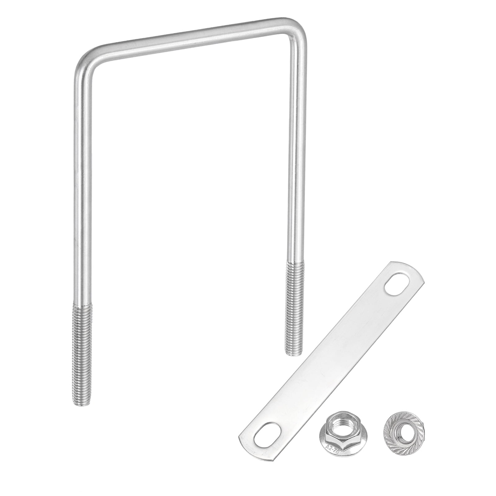 Uxcell M10 4 Inch Inner Wide Square U Bolts, 7-1/16 Inch Length 304 ...
