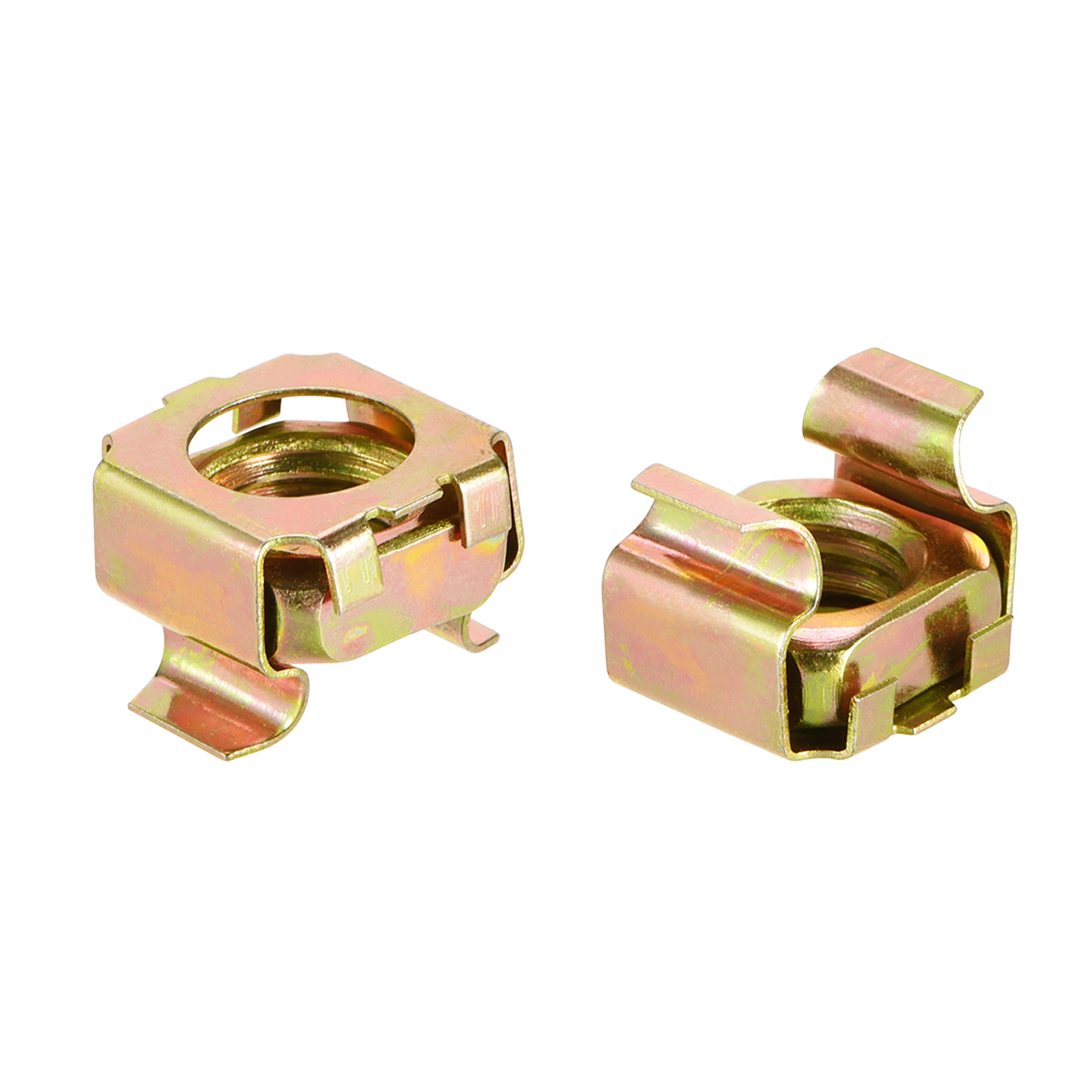 Uxcell M10 Cage Nuts for Server Rack Cabinet, Carbon Steel Yellow Zinc ...