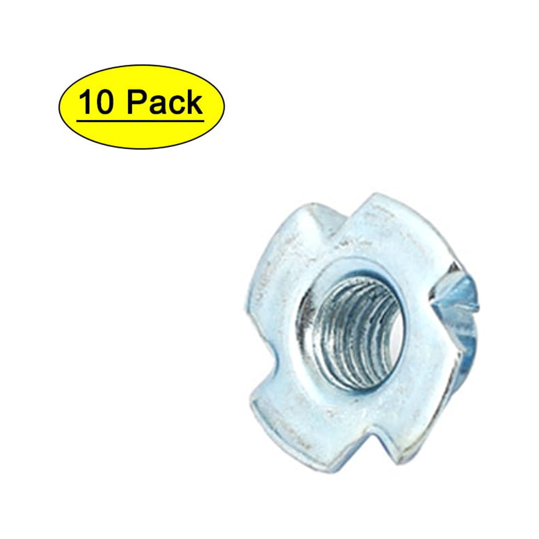 Uxcell M10 Carbon Steel 4 Prongs Tee Nuts Pronged T-Nuts for Furniture ...