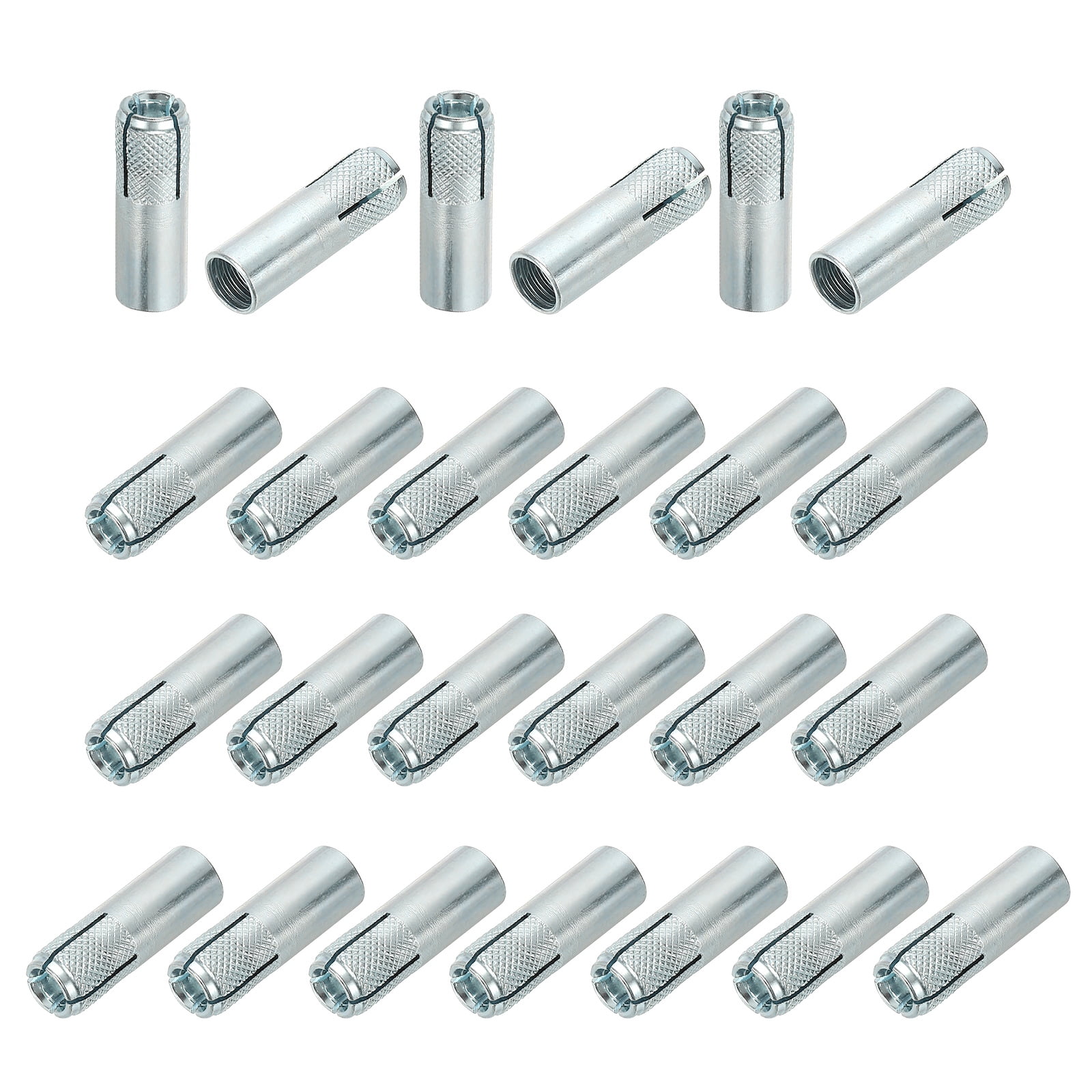 Uxcell M10 Drop-in Anchors, 25Pcs Zinc Plated Carbon Steel Solid ...