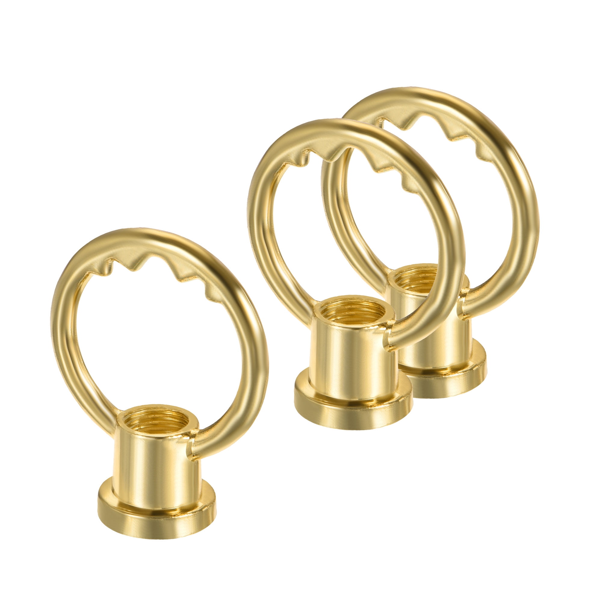 Uxcell M10 Female Thread Ring Shape Lamp Hanging Loop Brass Tone 3 Pack ...