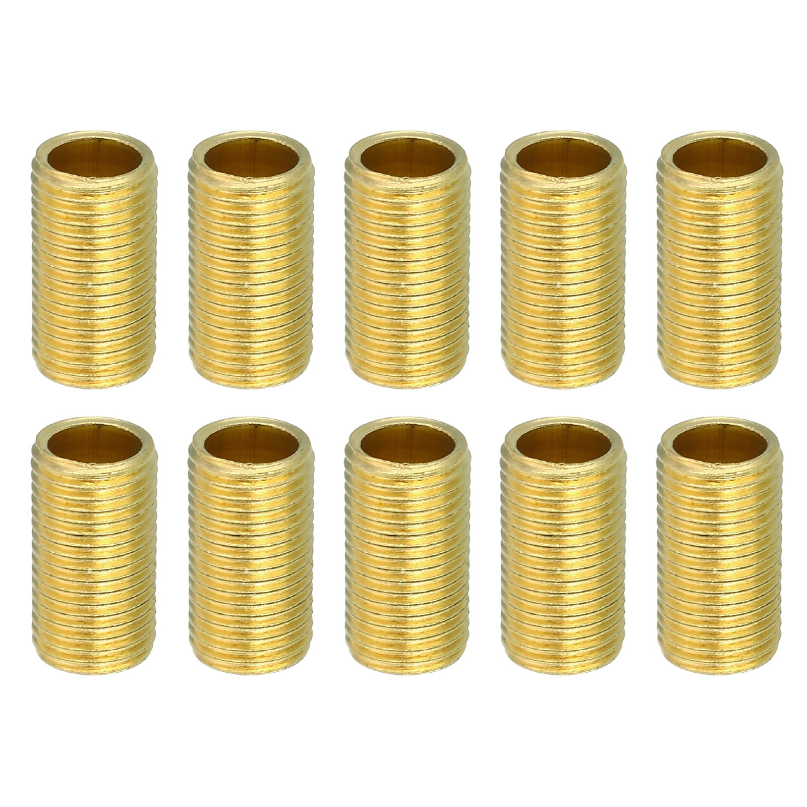 Uxcell M10 Lamp Pipe 15mm Long Threaded Hollow Tube Adapter Brass ...