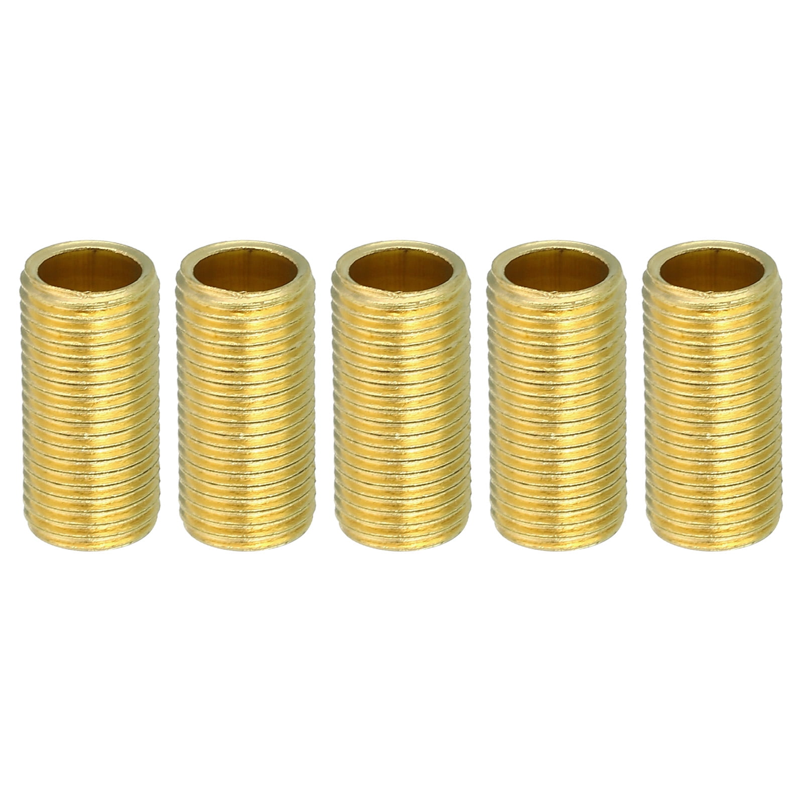 Uxcell M10 Lamp Pipe 20mm Threaded Hollow Tube Adapter Brass Coupler ...