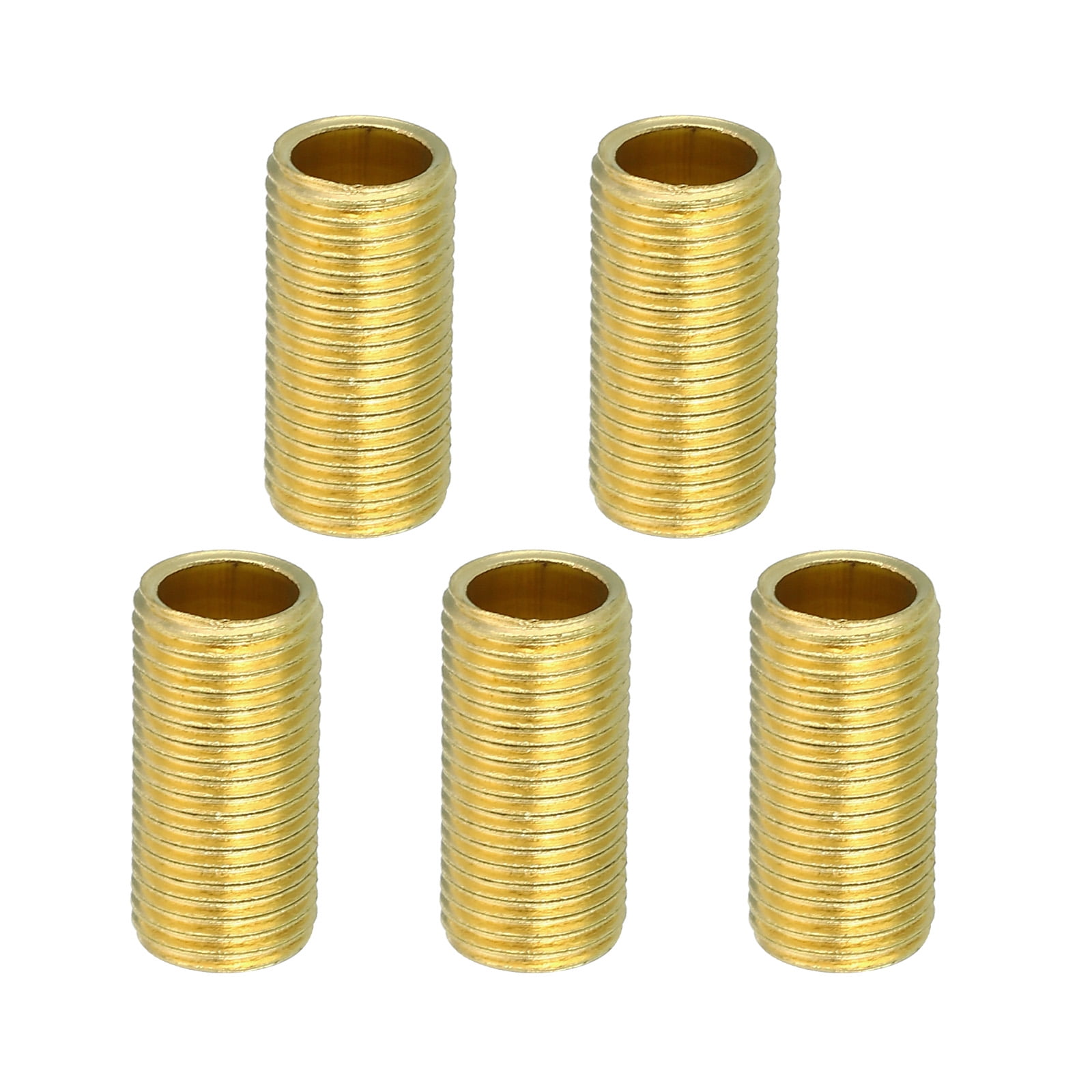 Uxcell M10 Lamp Pipe 20mm Threaded Hollow Tube Adapter Brass Coupler ...