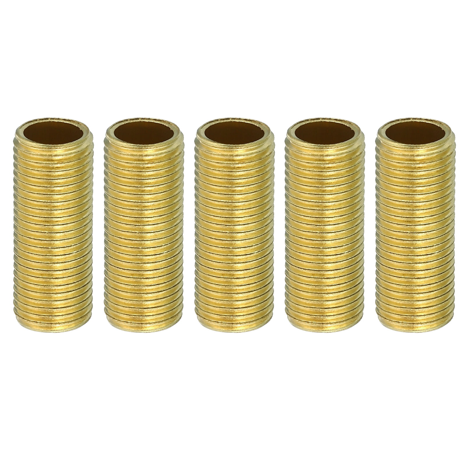 Uxcell M10 Lamp Pipe 25mm Threaded Hollow Tube Adapter Brass Coupler ...