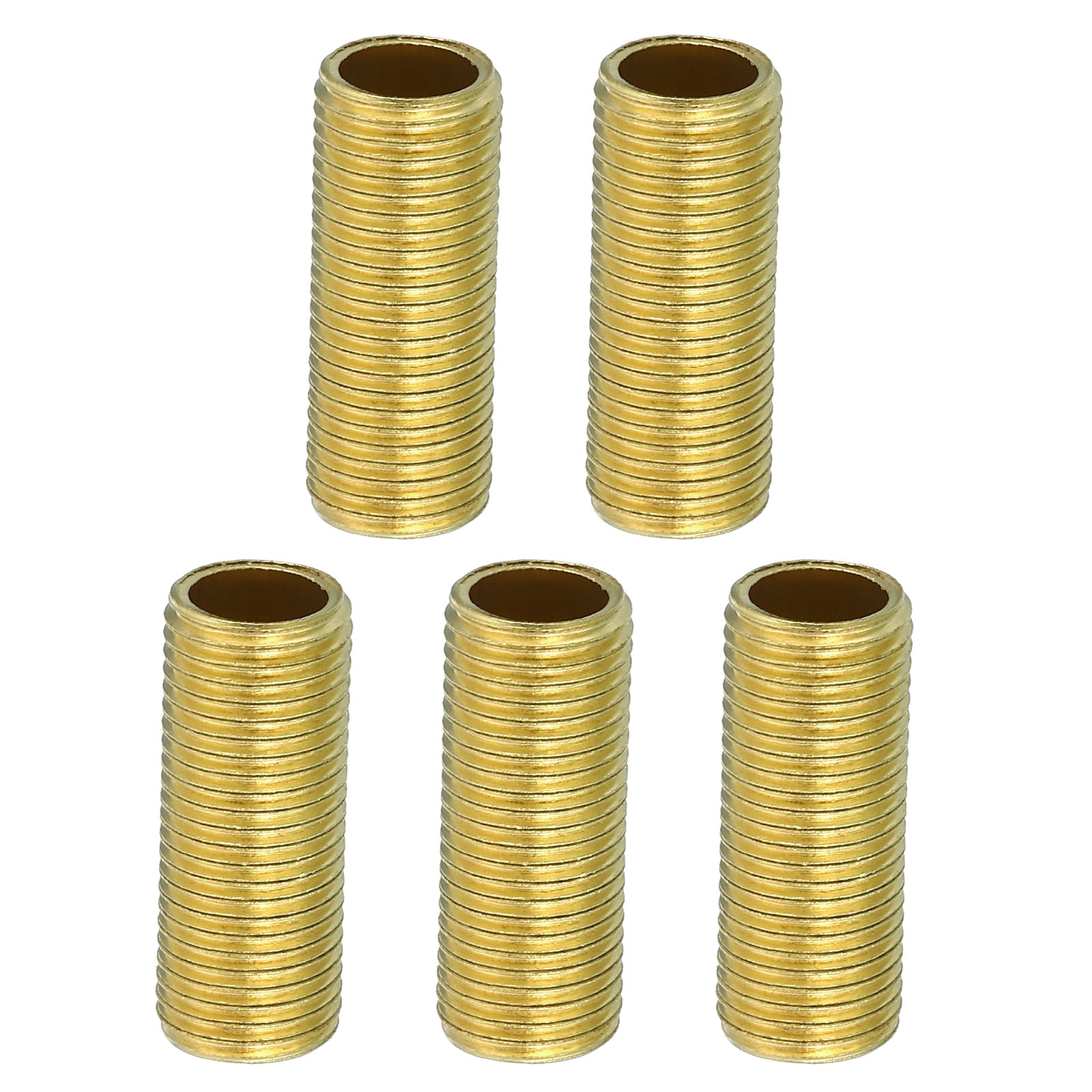 Uxcell M10 Lamp Pipe 25mm Threaded Hollow Tube Adapter Brass Coupler ...