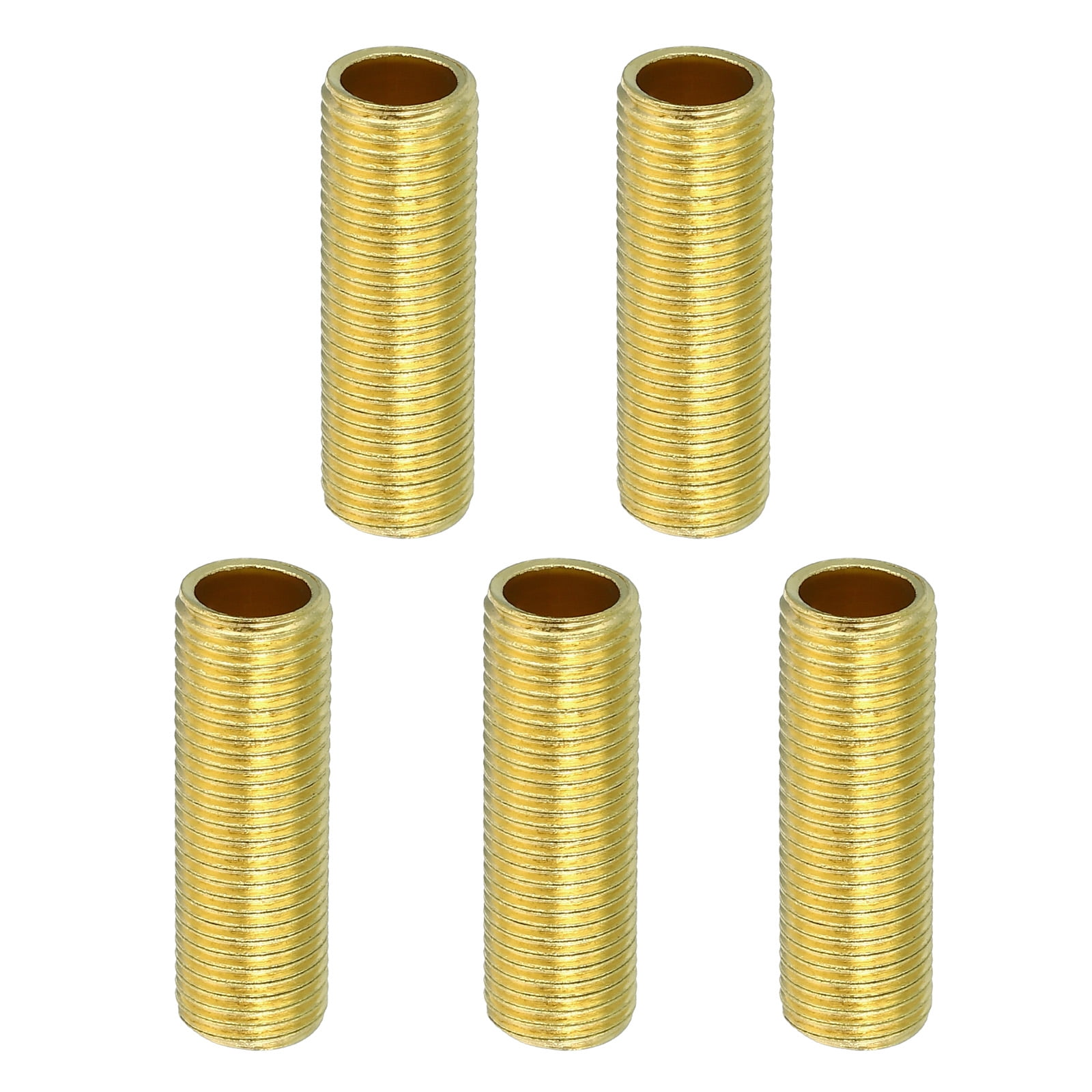 Uxcell M10 Lamp Pipe 30mm Threaded Hollow Tube Adapter Brass Coupler ...