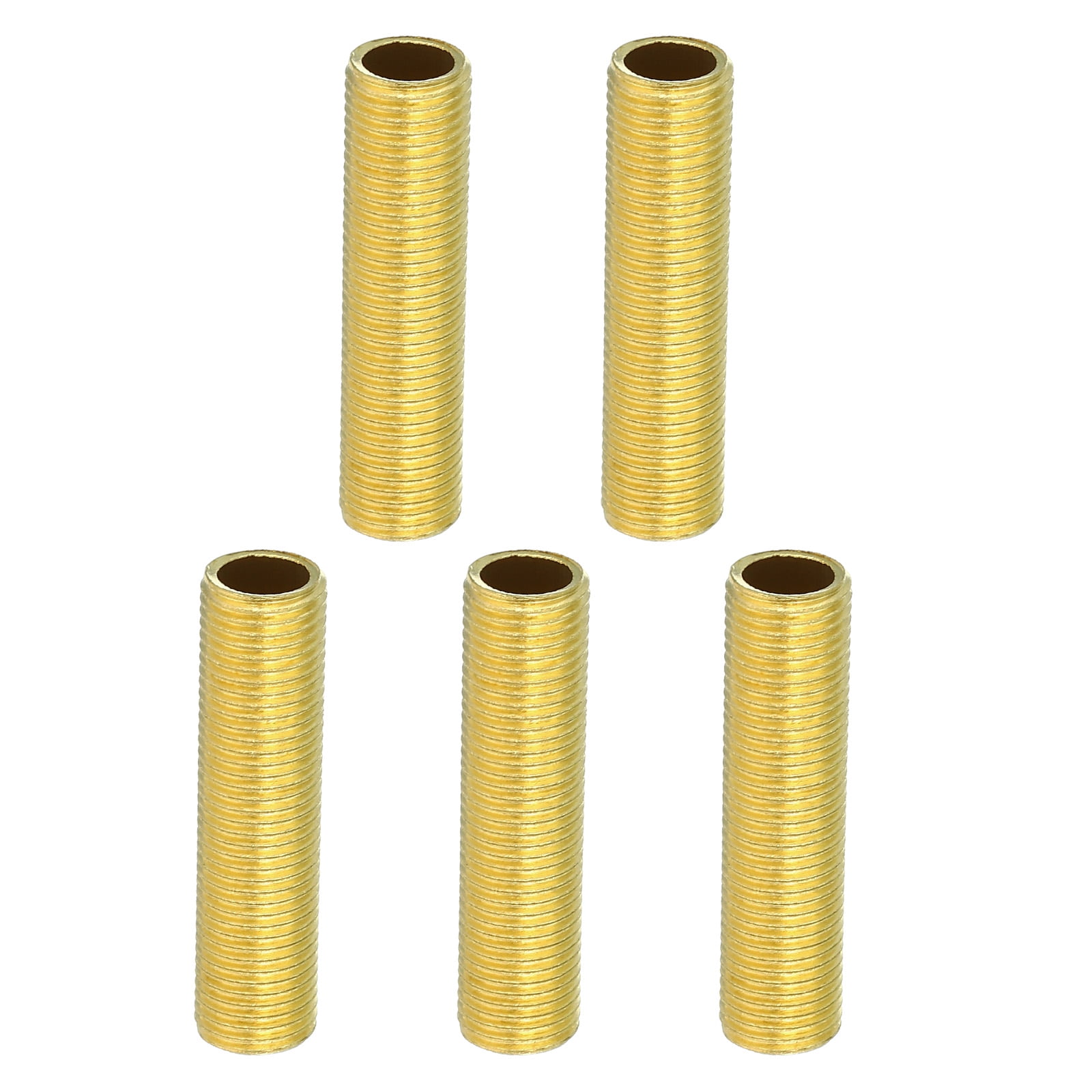 Uxcell M10 Lamp Pipe 40mm Threaded Hollow Tube Adapter Brass Coupler ...