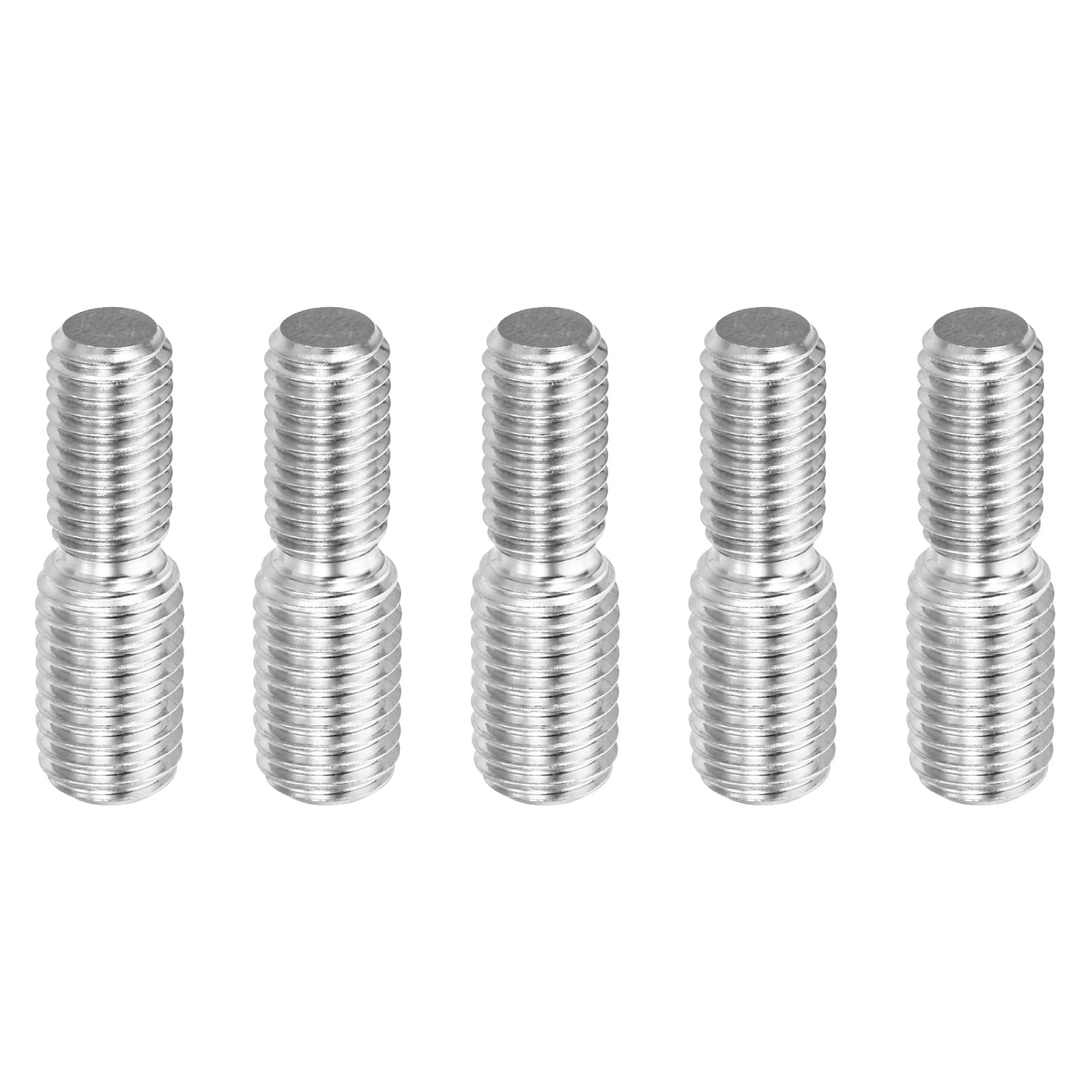 Uxcell M10*M12*40mm Double End Threaded Stud Screw Bolt, 5 Pack 304 ...