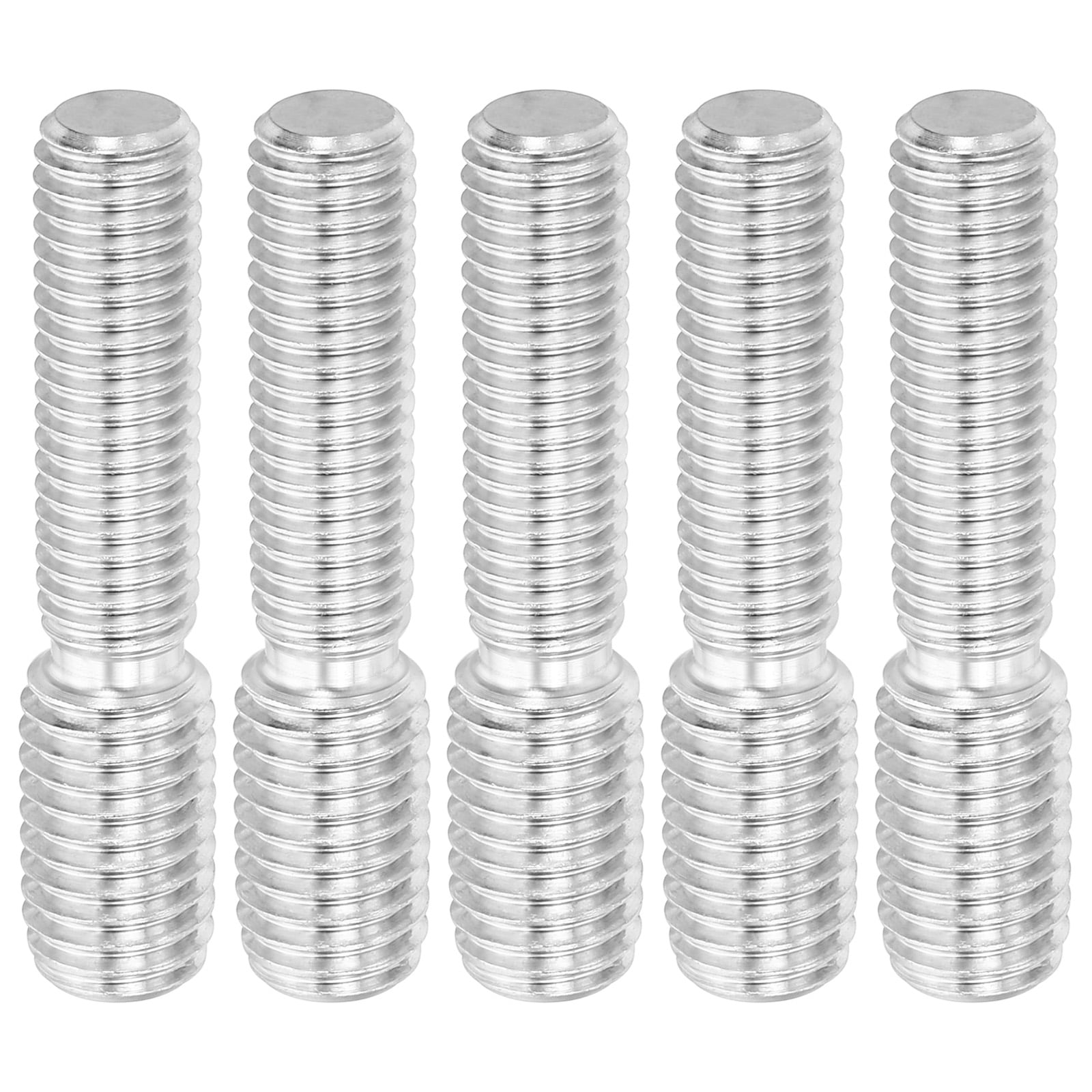 Uxcell M10*M12*55mm Double End Threaded Stud Screw Bolt, 5 Pack 304 ...