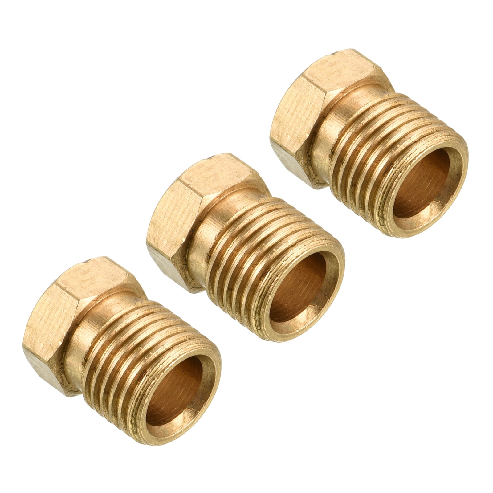 Uxcell M10 Male Thread 6.2mm ID Brass Compression Fittings, 3 Pack ...