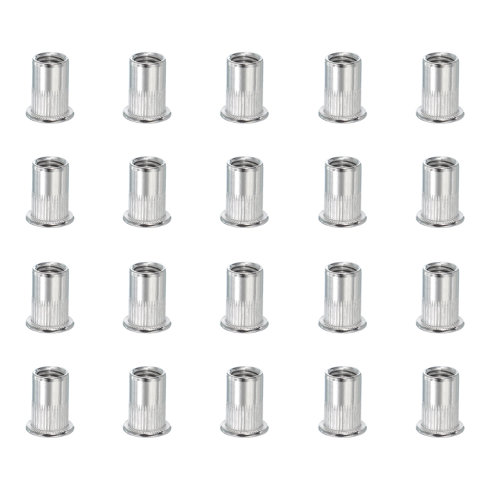 Uxcell M10 Rivet Nuts, 20 Pcs 304 Stainless Steel Knurled Flat Head ...