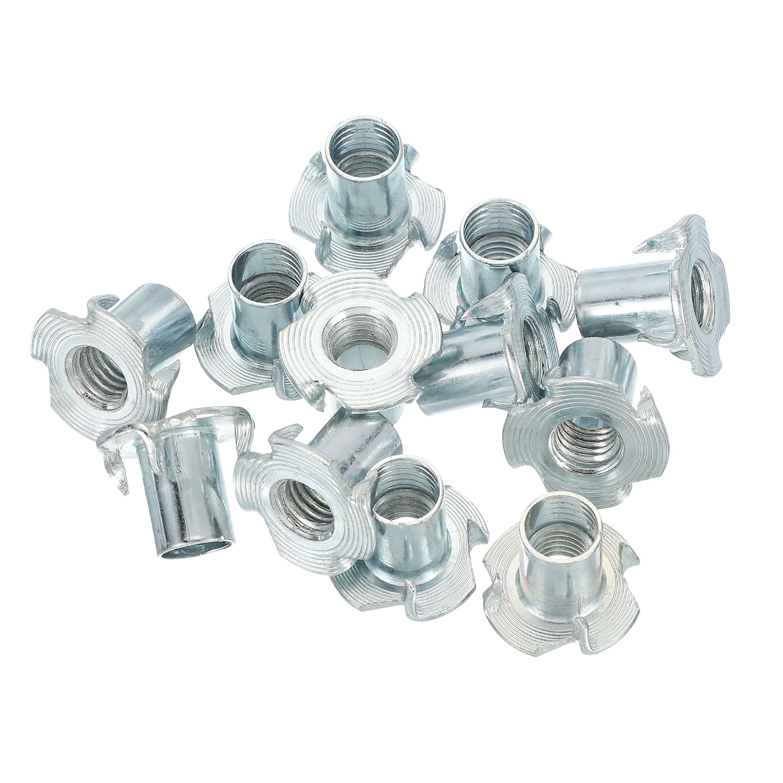 Uxcell M10 T-Nuts, Zinc Plated Steel 4-Pronged Tee Blind Nut 16 mm ...
