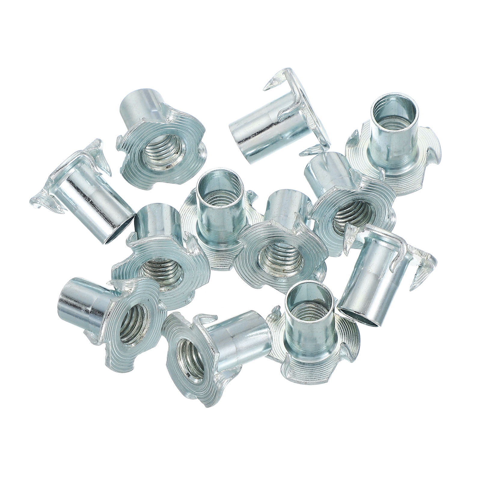 Uxcell M10 T-Nuts, Zinc Plated Steel 4-Pronged Tee Blind Nut 20 mm ...