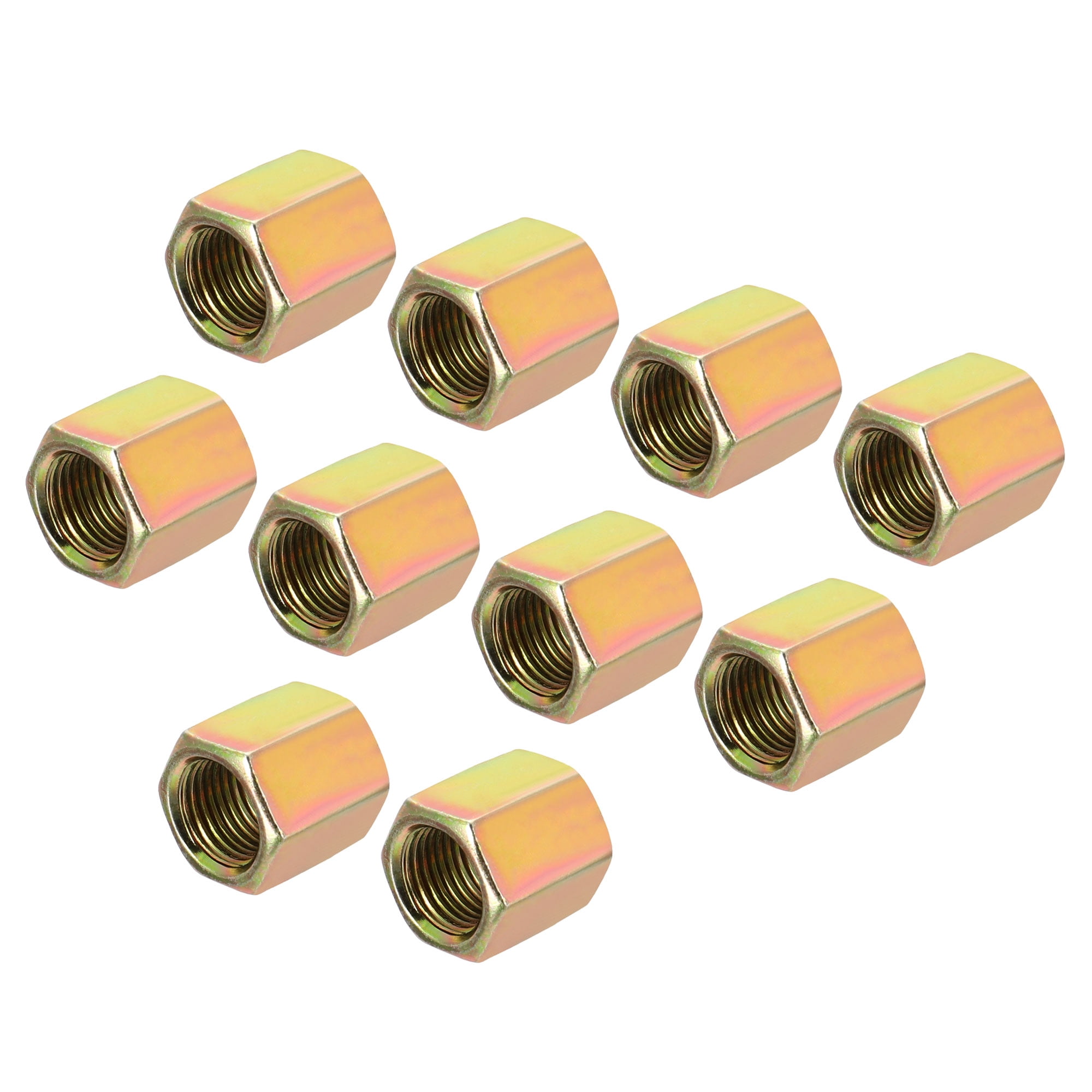 Uxcell M10 Thread 15mm Length Sleeve Stud Rod Adapters Pipe Connectors ...