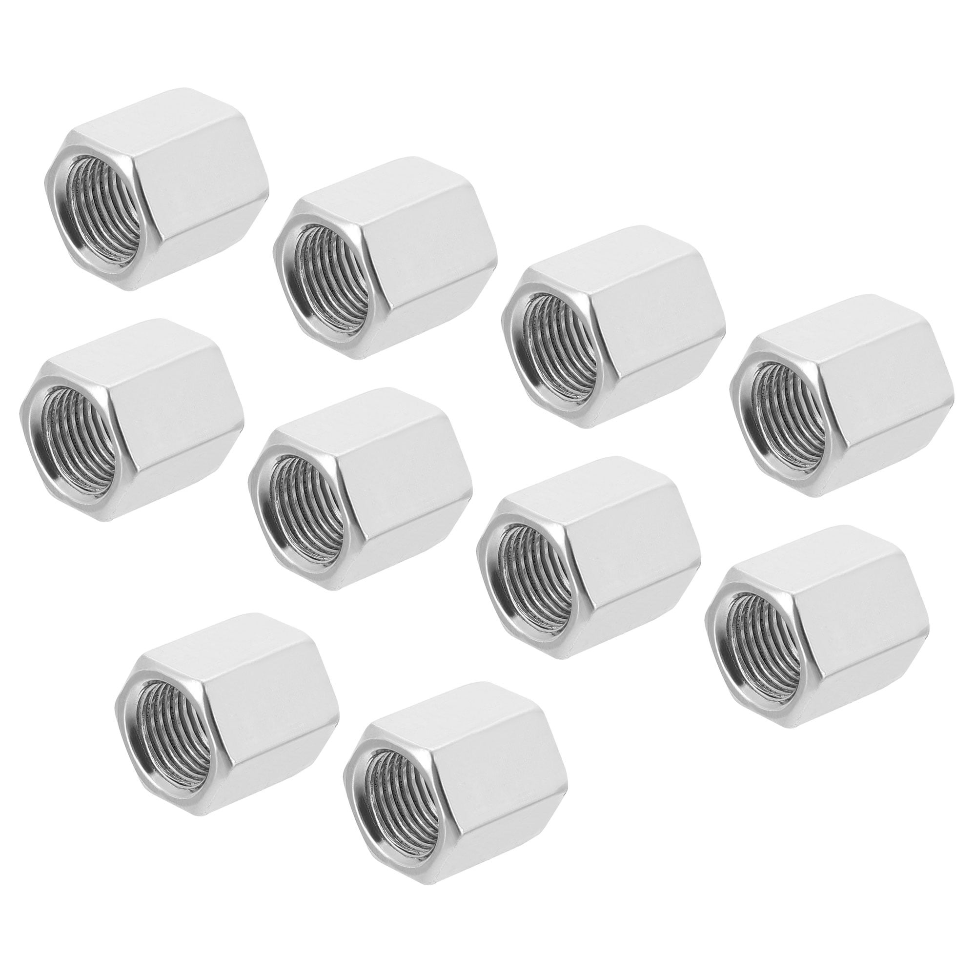 Uxcell M10 Thread 15mm Length Sleeve Stud Rod Adapters Pipe Connectors ...
