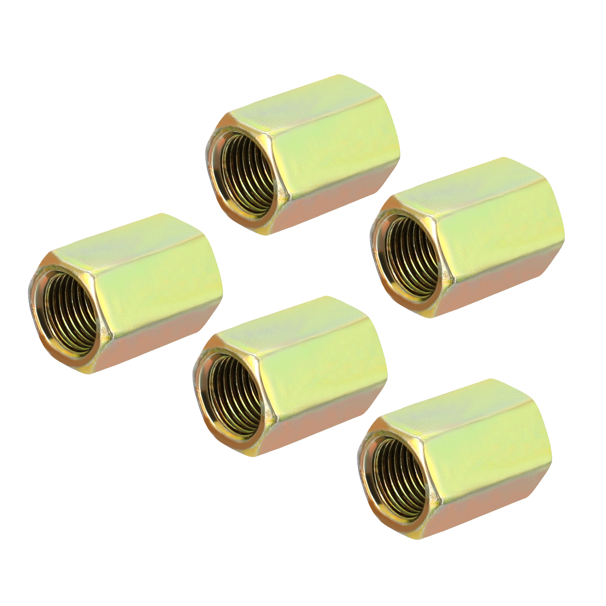 Uxcell M10 Thread 20mm Length Sleeve Stud Rod Adapters Pipe Connectors ...