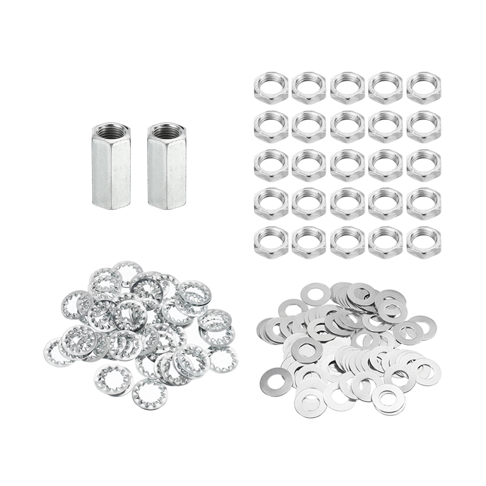 Uxcell M10 Thread Lamp Pipe Lock Nuts Washers Threaded Tube Fasteners ...