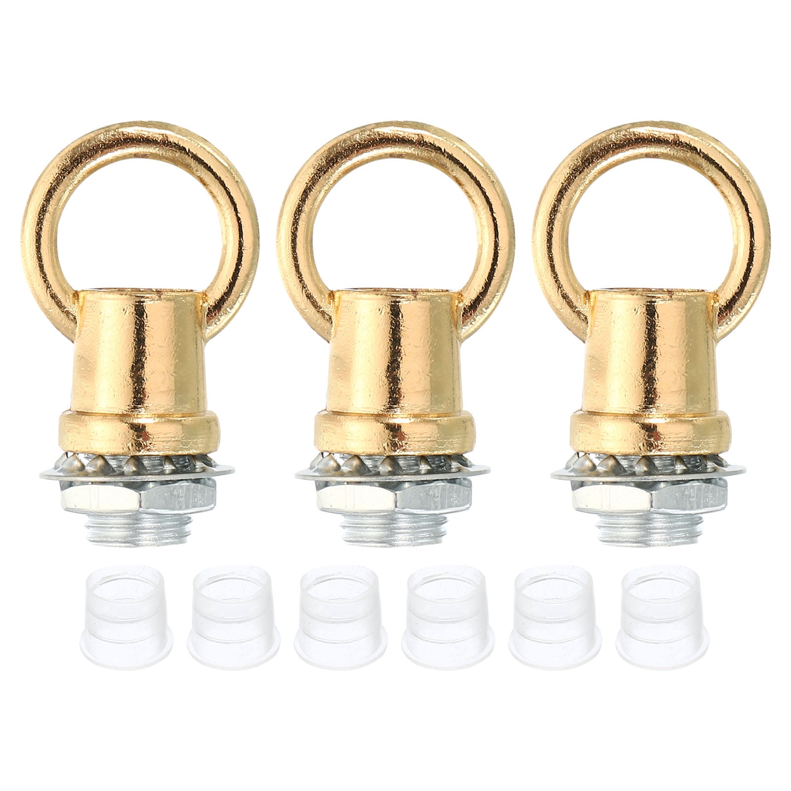 Uxcell M10 Thread Lifting Eye Nut Female Loop Holder Hook Ring 8kg Load 14mm French Gold 3 Set ...